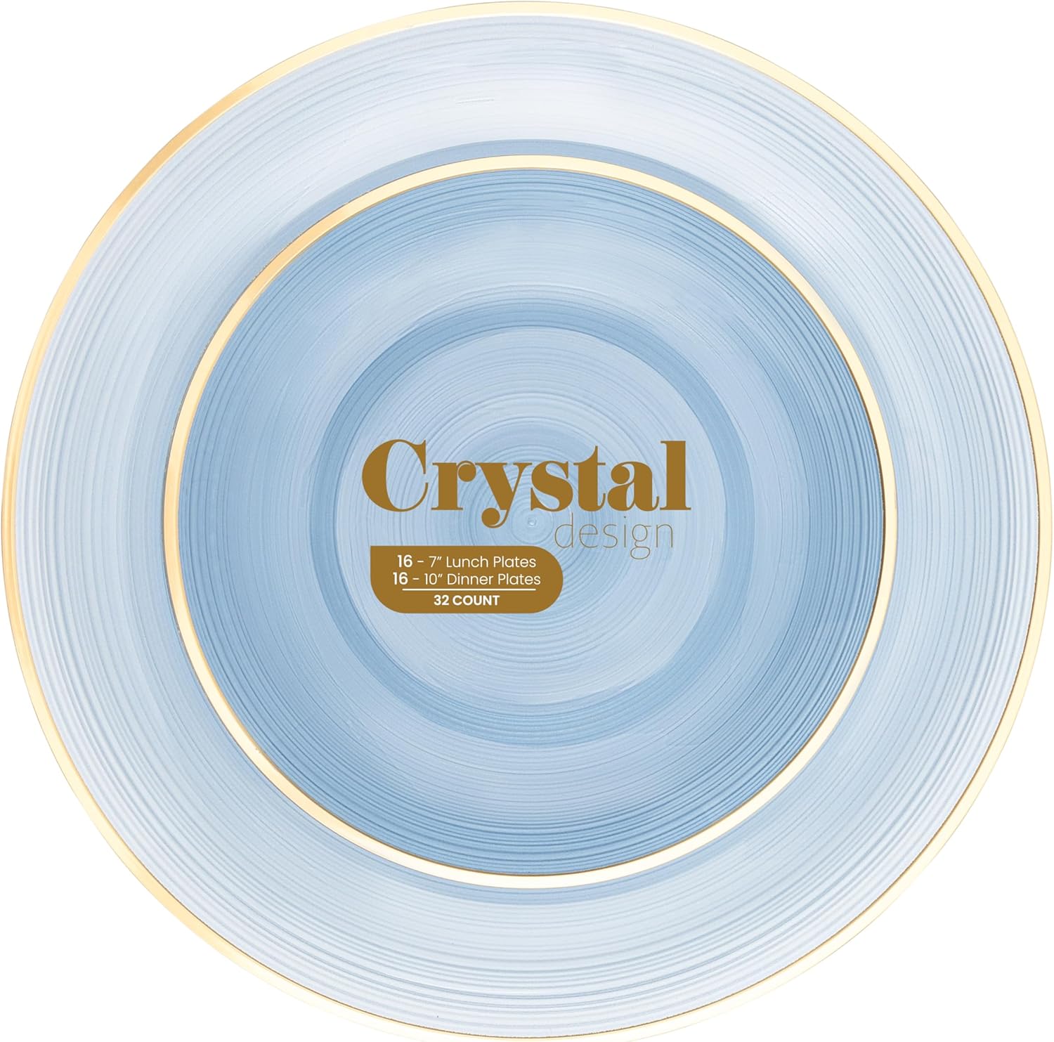 Amazon.com: PLASTICPRO 32 Pieces Crystal Design Plastic Plates Combo ...