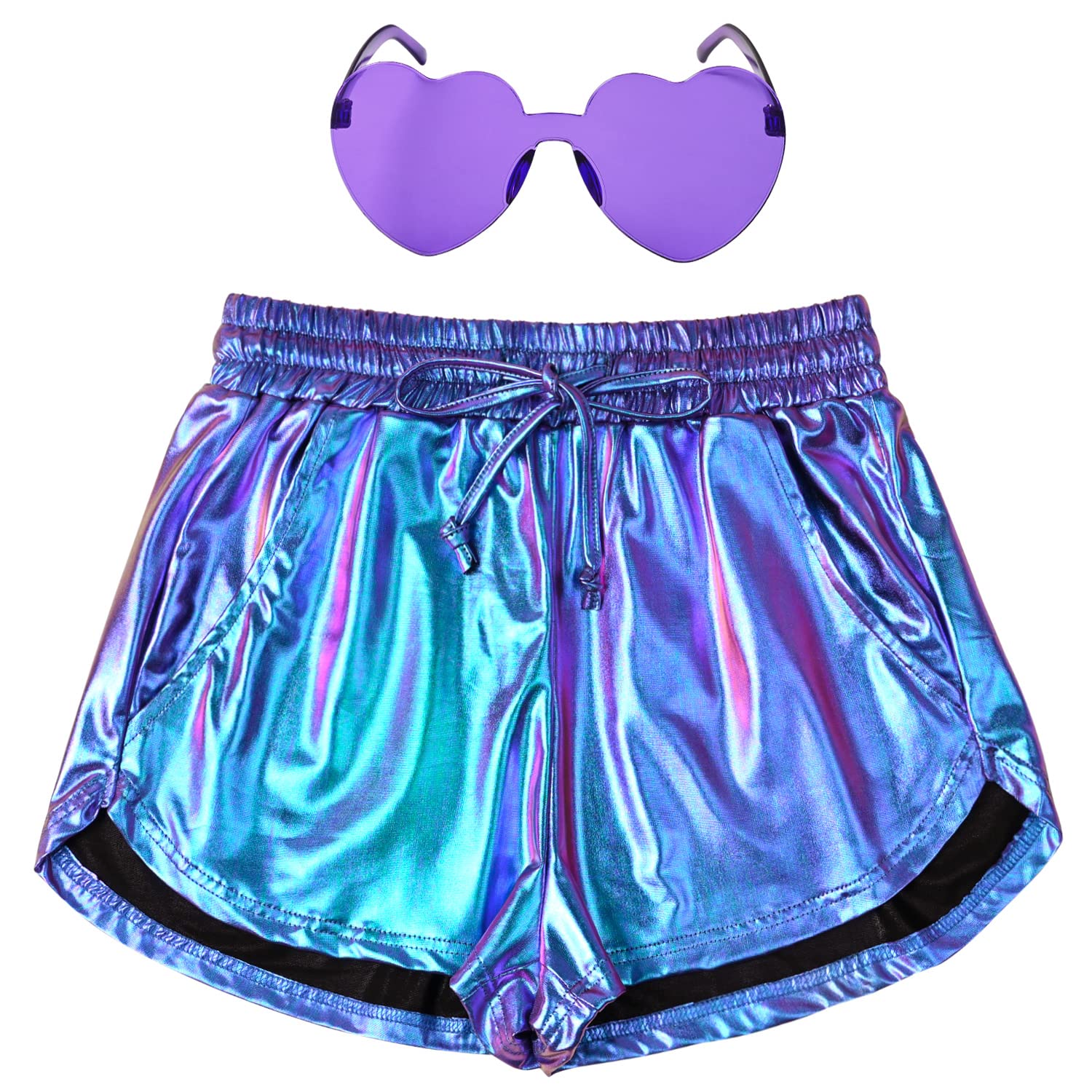 (L)Women Metallic Short Alien Costume Dolphin Outfits 90s Disco Dolphin ...