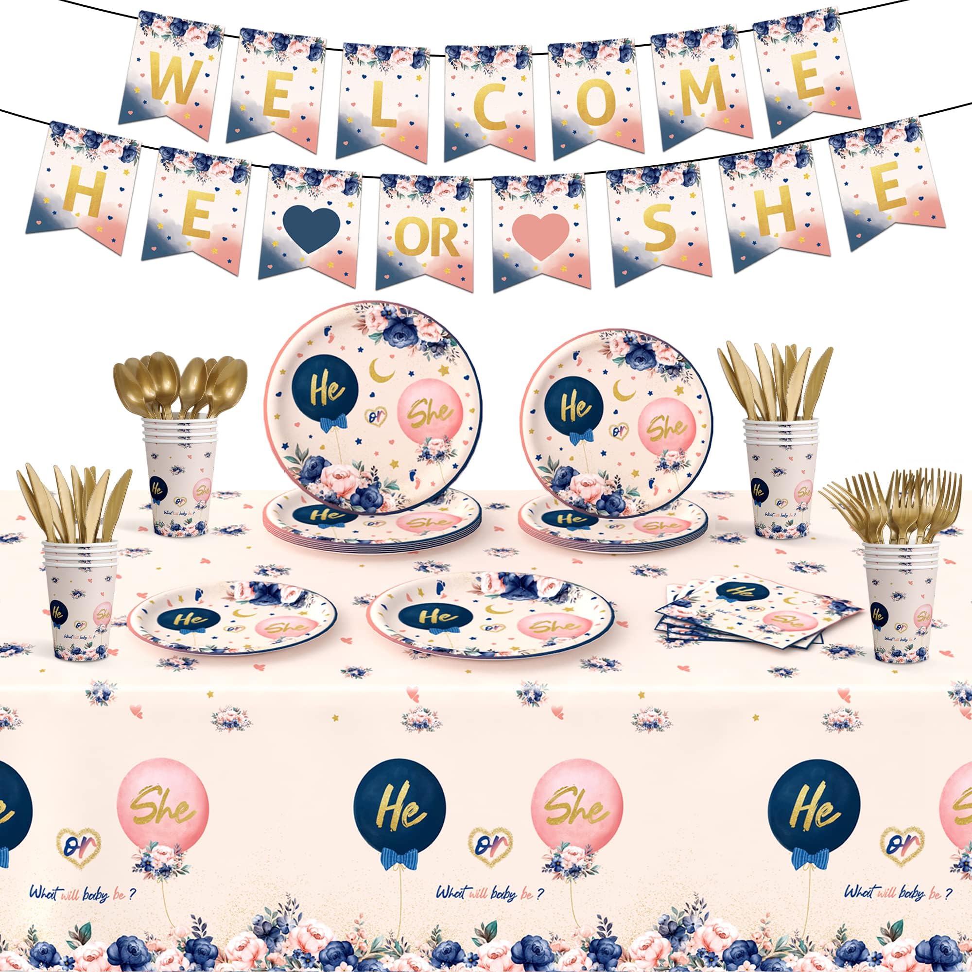 Amazon.com: Xigejob Gender Reveal Party Supplies - Boy or Girl Gender ...