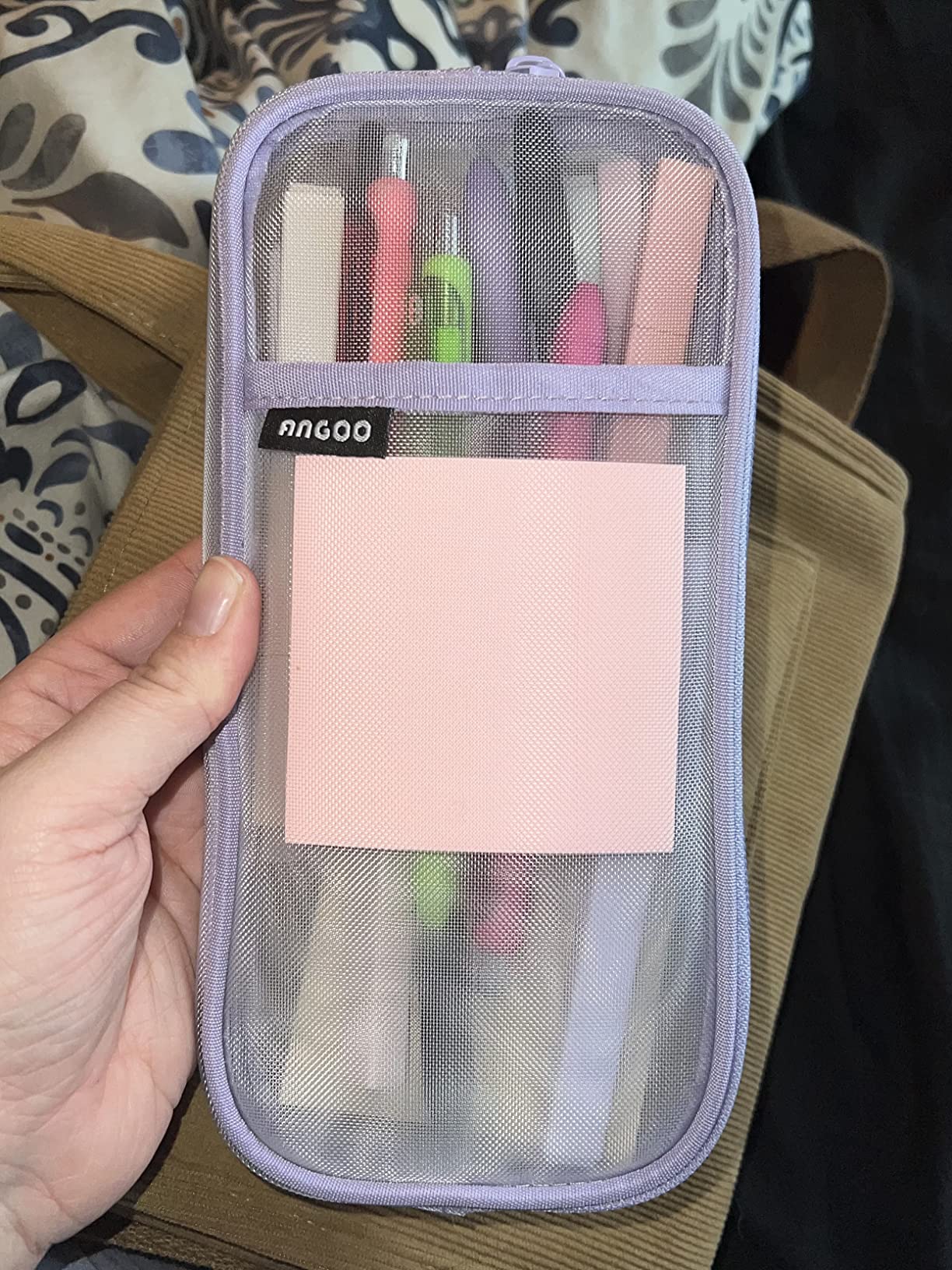 $2/mo - Finance EASTHILL Grid Mesh Pen Pencil Case with Zipper Clear ...
