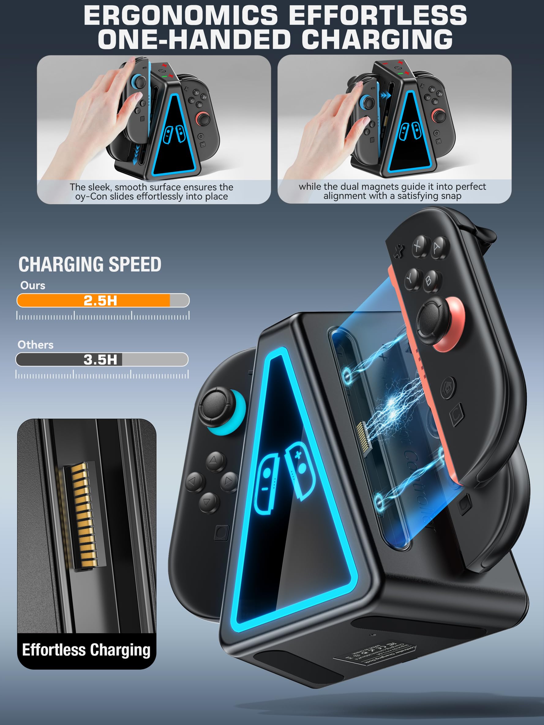 Snapklik.com : Switch 2 Controller Charging Dock For 2025 Nintendo ...