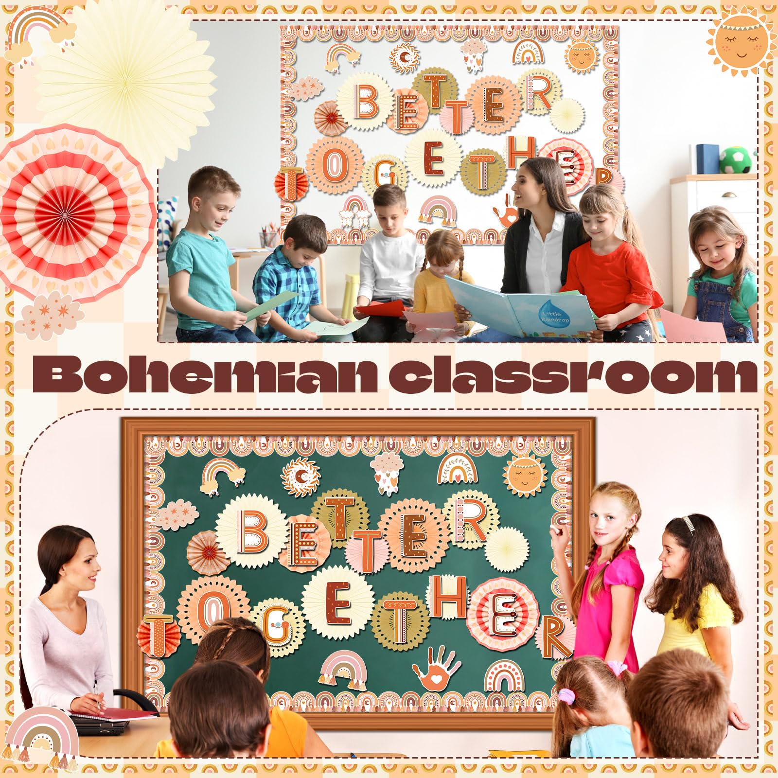 Snapklik.com : 64 Pcs Boho Diversity Bulletin Board Decorations ...