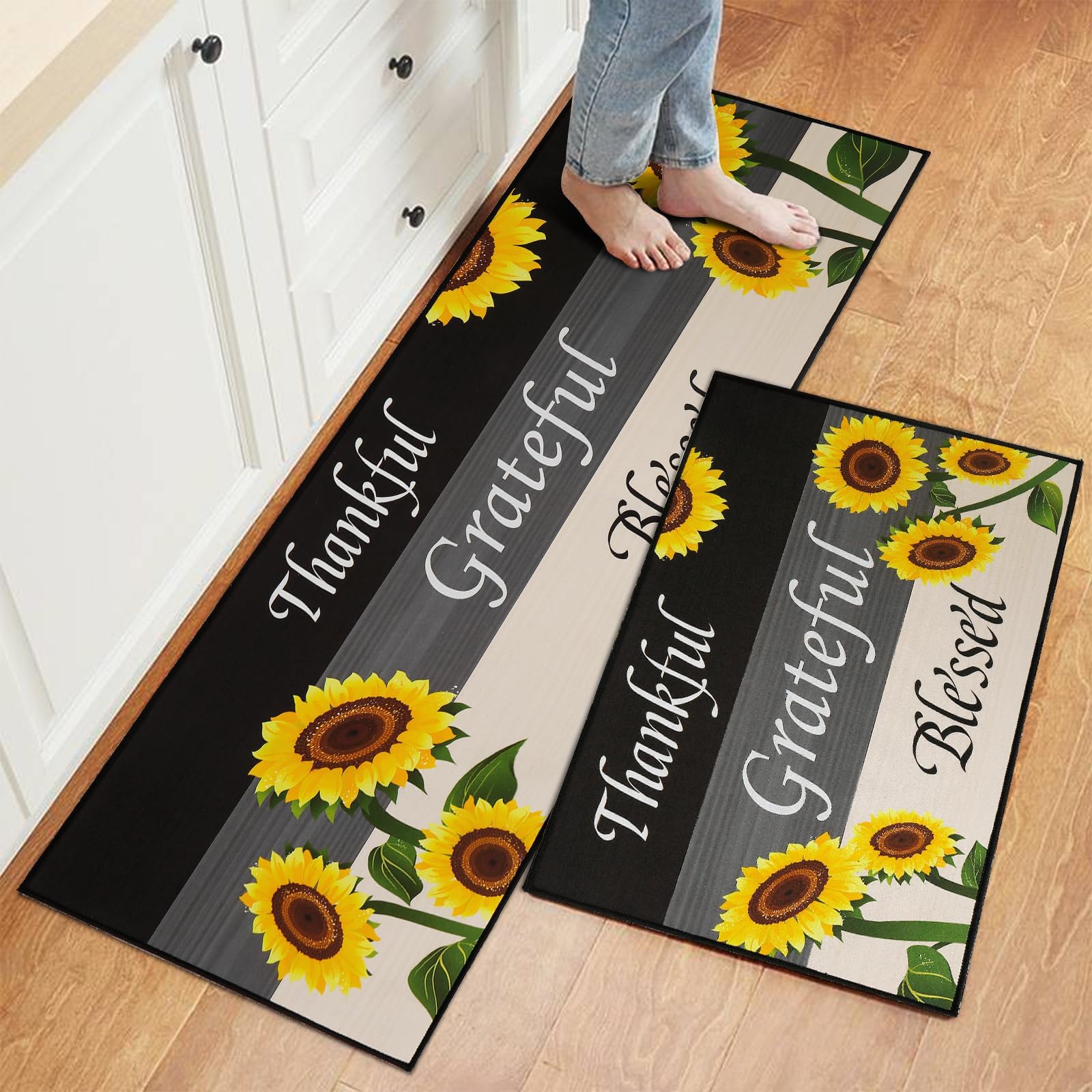 Amazon.com: 2 Pcs Kitchen Rugs Set Washable Kitchen Mats for Floor ...