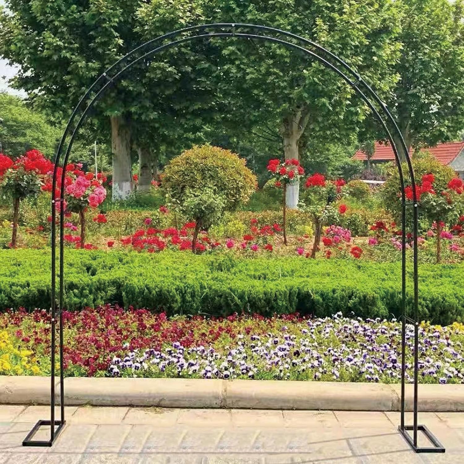 Amazon.com : Yesbon Metal Garden Arch Arbour Rose Trellis Archway Extra ...