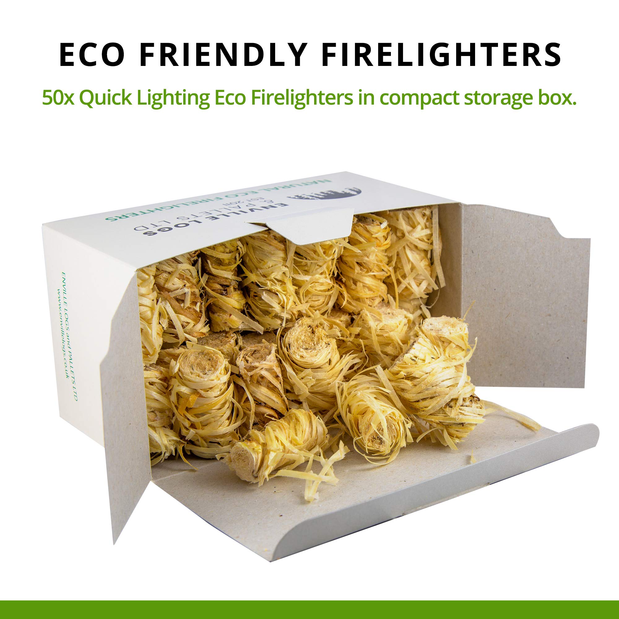 Natural Eco Firelighters 50 Fire Starters For Lighting Lumpwood ...