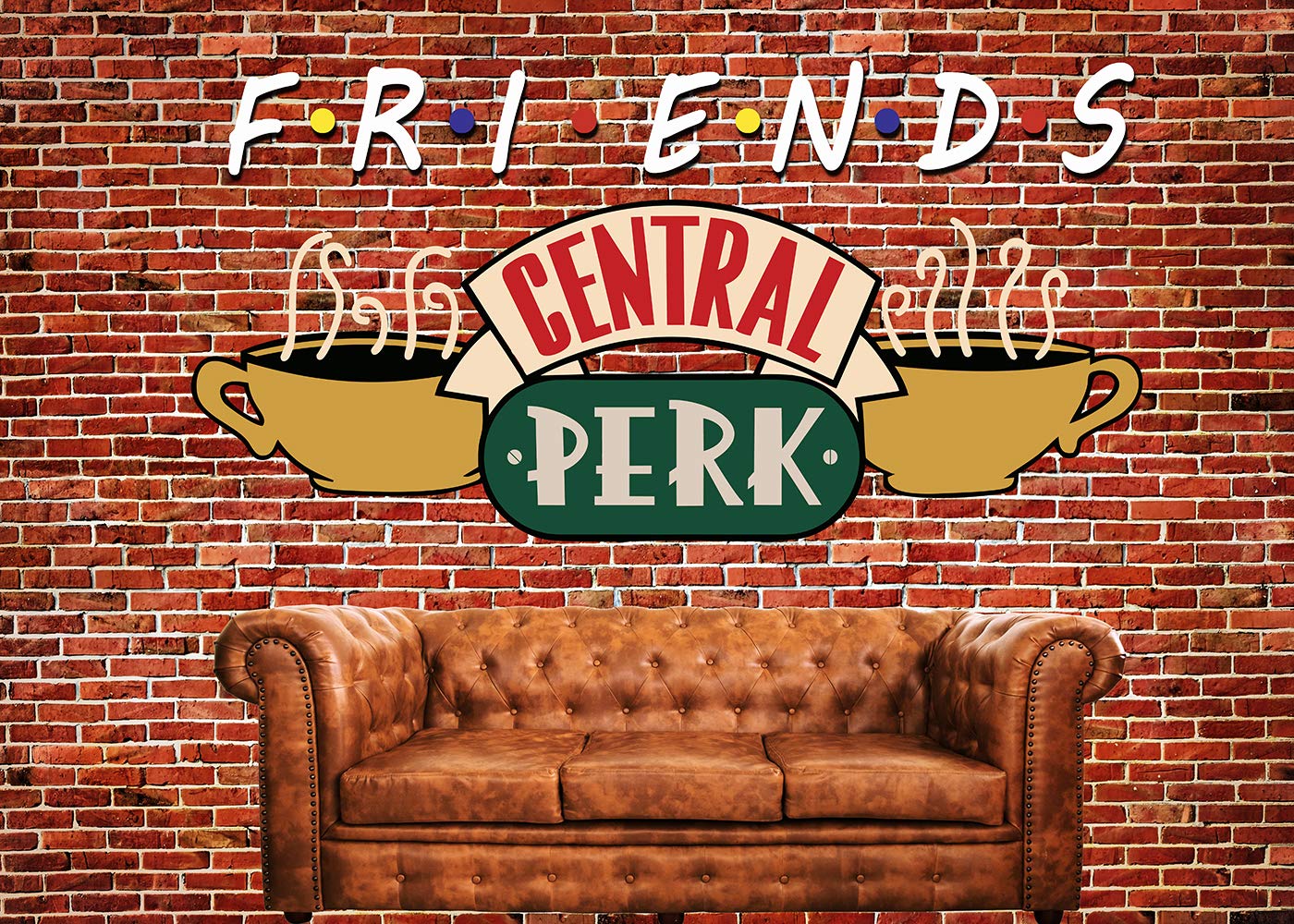 CapiSco 7X5FT Central Perk Friends Tv Show Theme Party Backdrop Red ...