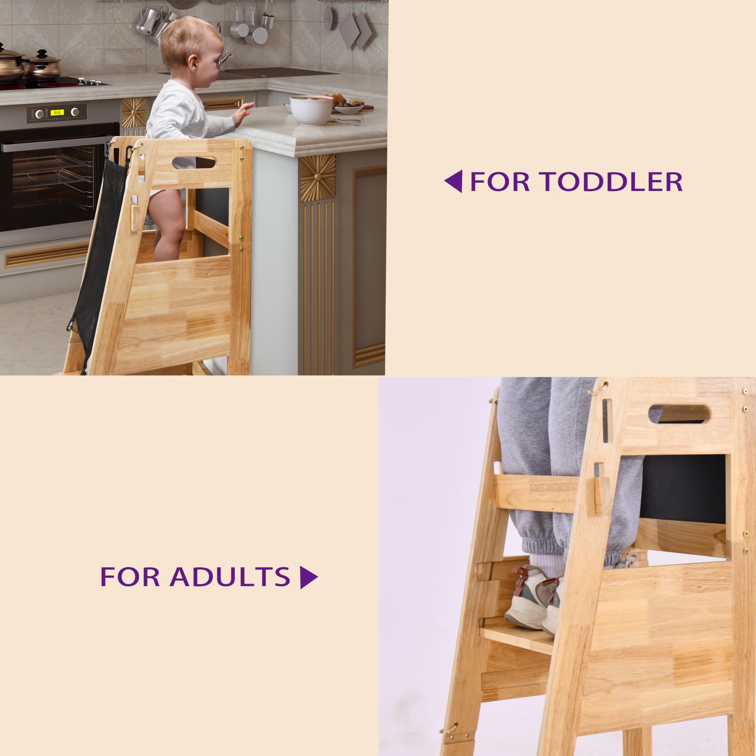 Toddler Stool Ezebaby Adjustable Kitchen Helper Tower - Toddler Step ...