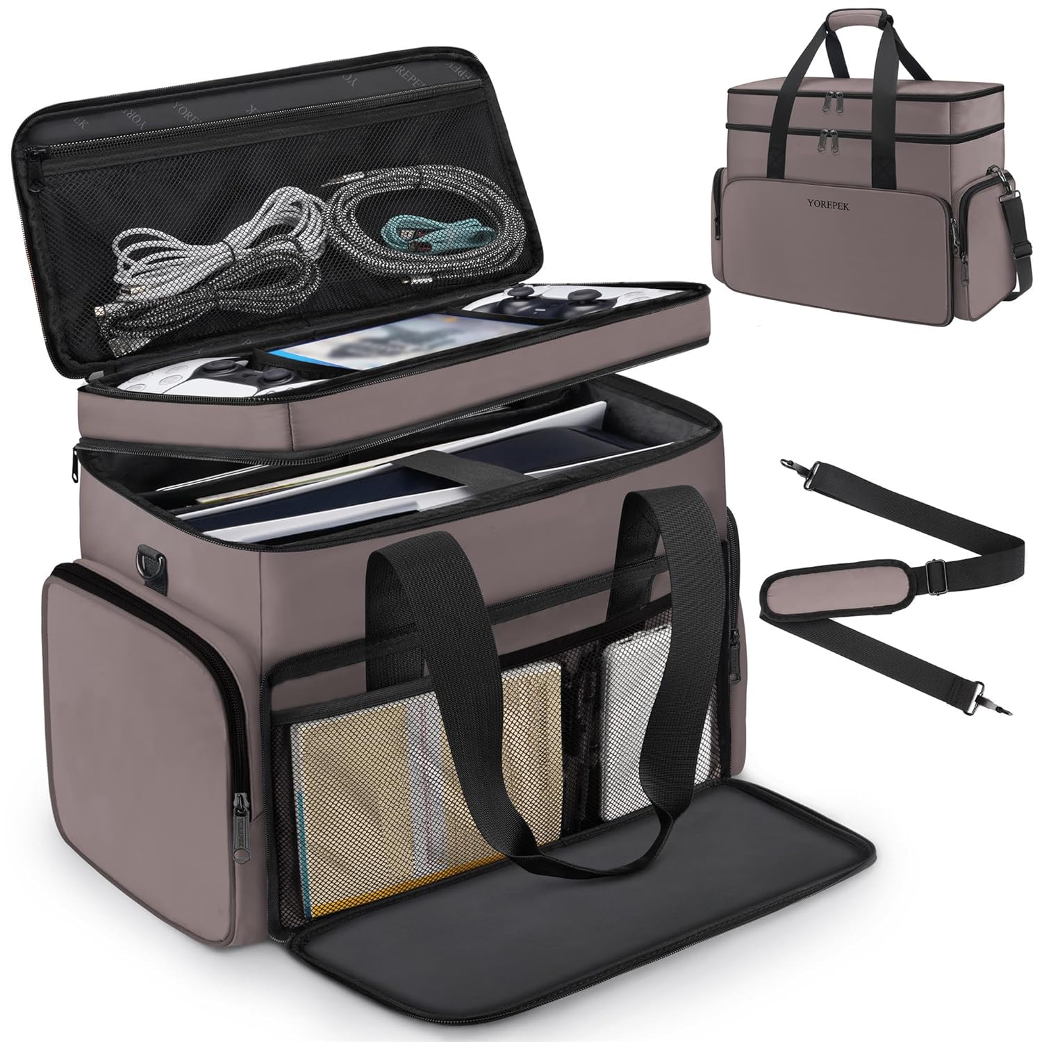 Amazon.com: YOREPEK 2 Layer Soft Carrying Case Compatible for PS5, PS4 ...