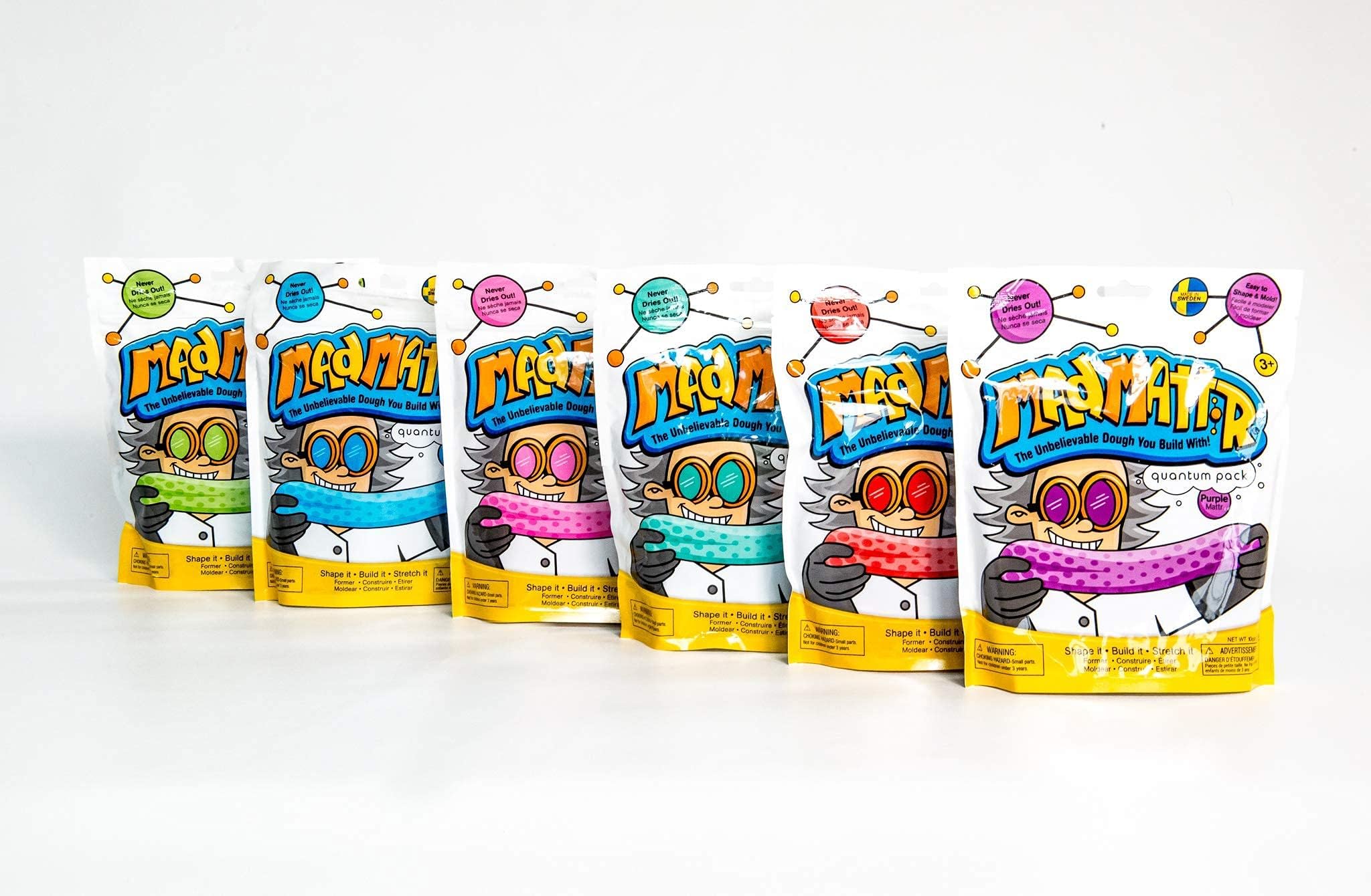 Amazon.com: Mad Matter Modeling Dough 6 Pack Set - Bundle with 6 Mad ...