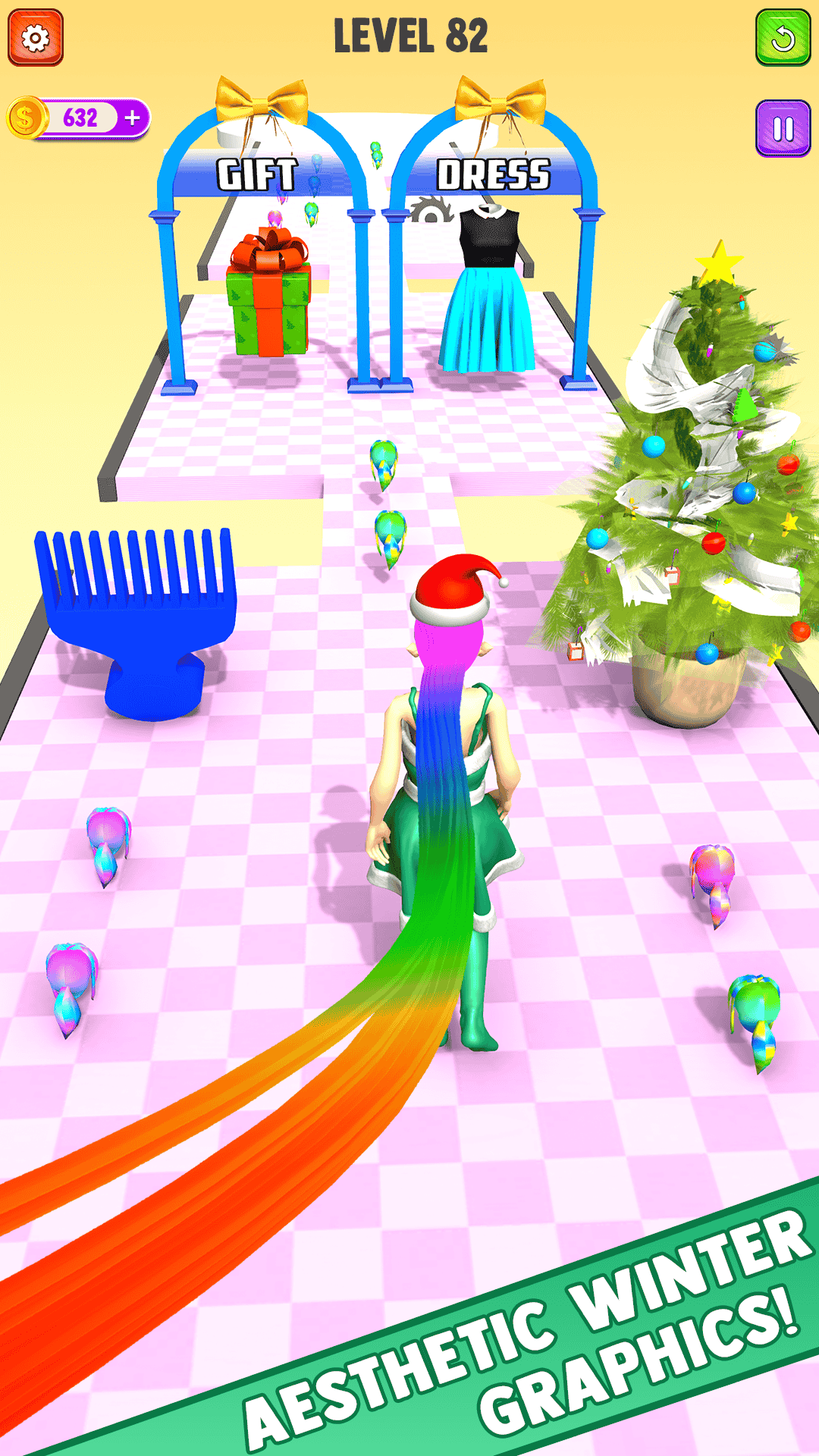 Hair Runner Challenge game 3d to make your hair long by collecting all ...