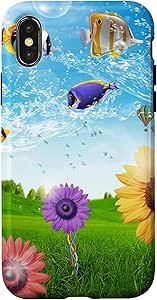 Amazon.com: iPhone X/XS Frutiger Aero Aesthetic Tech Scenery Fishes Sunflower Case : Cell Phones ...