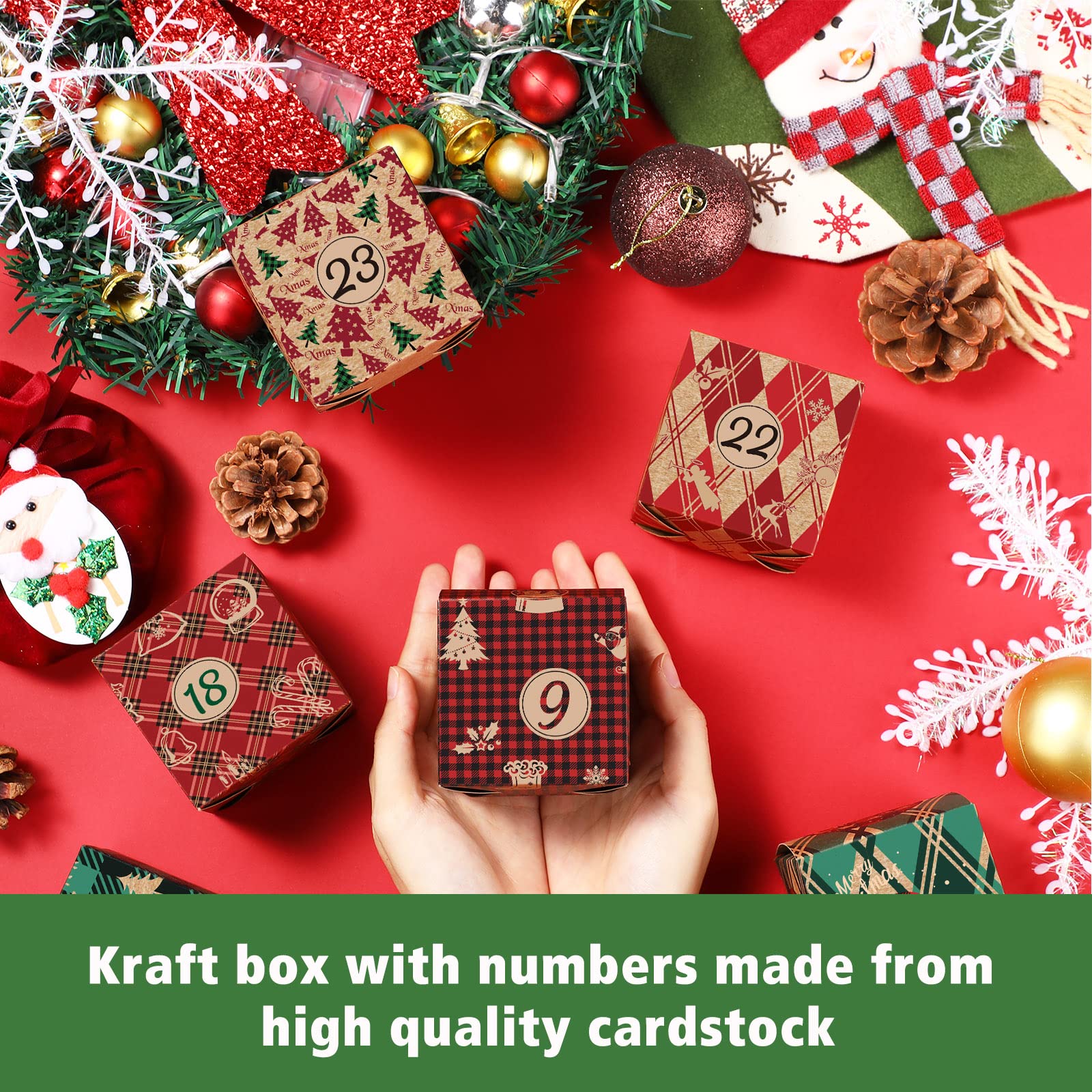 Wooden Advent Calendar With Drawers Countdown Calendar Box - 24 ...