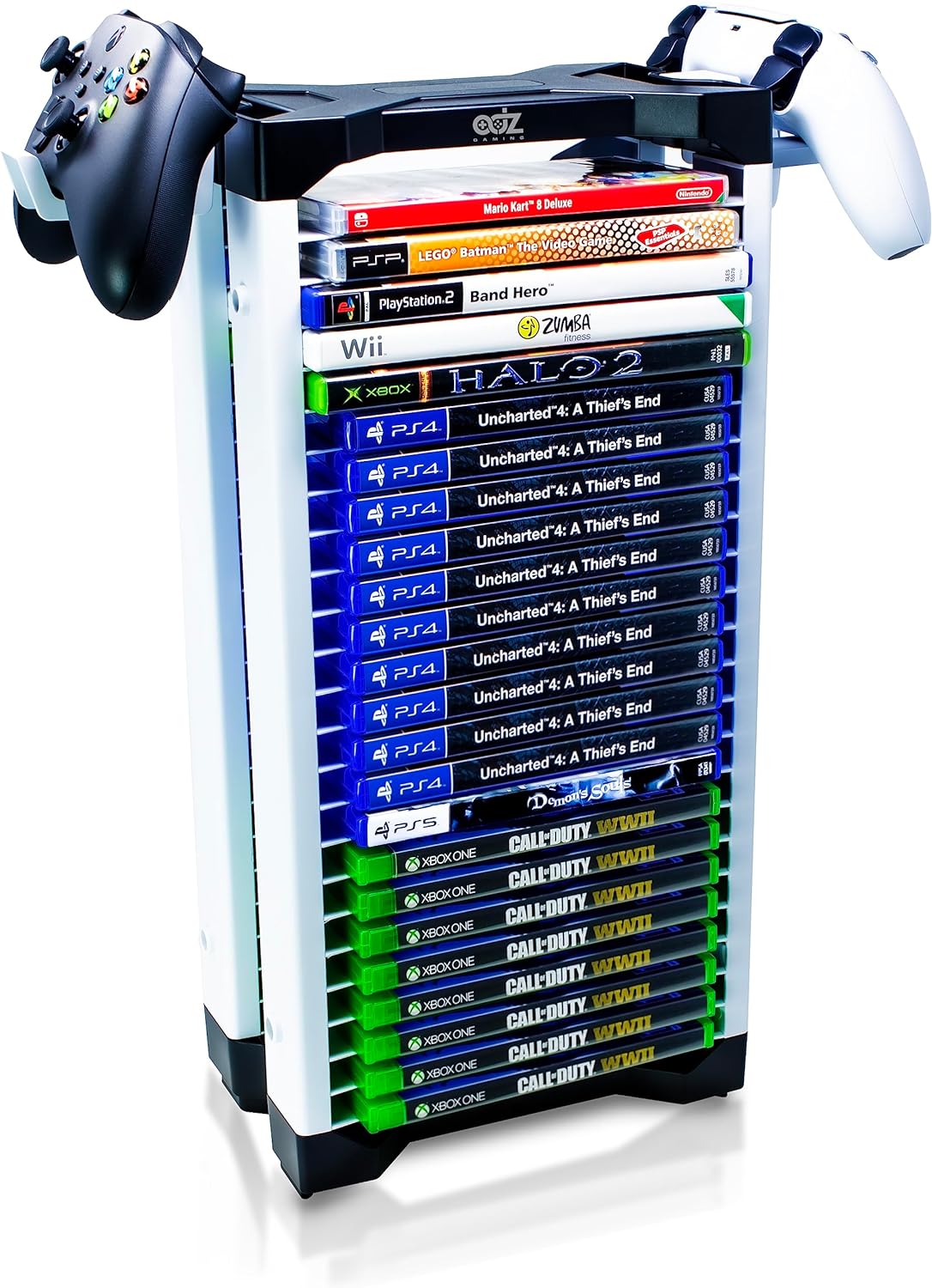 ADZ GAMING STAND - Stores 23 Discs for Games or Blu Ray - Stackable ...