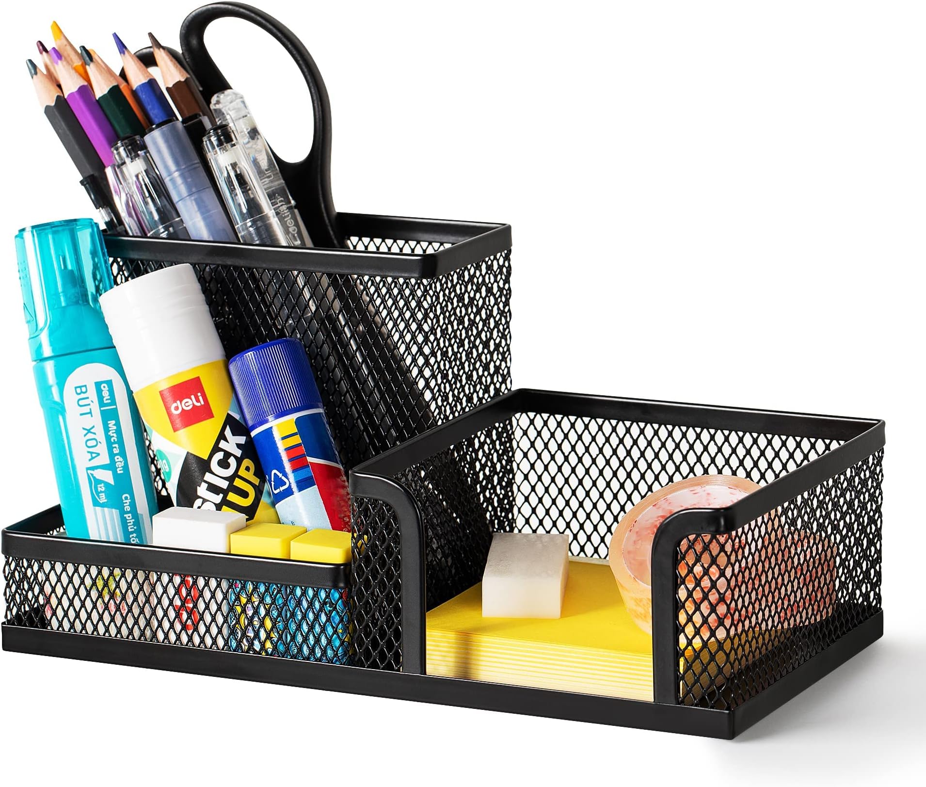 Amazon.com: Kraf Metal Mesh Pen Holder Desk Organizers, Trio Set, Mesh ...