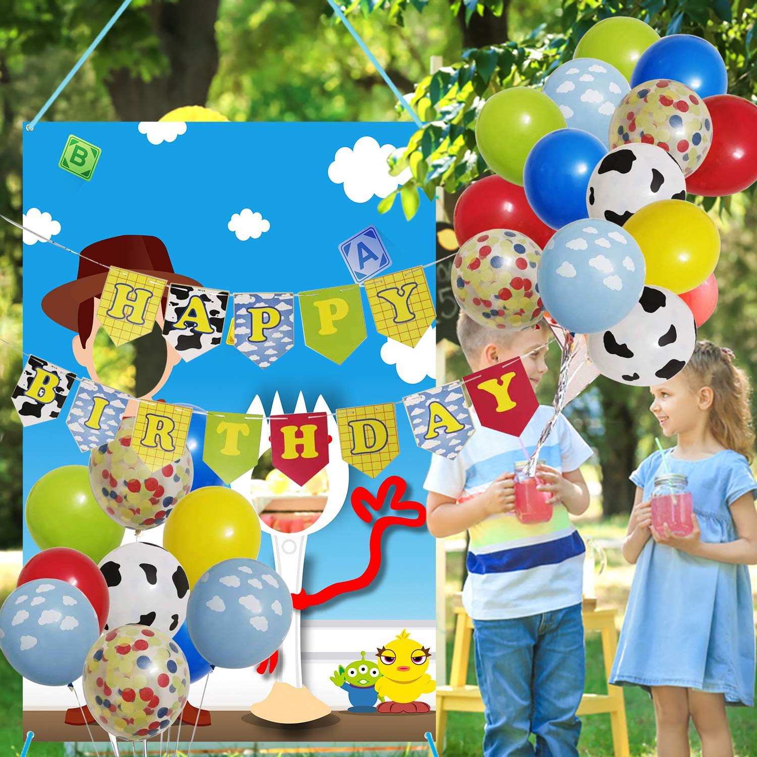 LLH Toy Story Happy Birthday Banner Decorations Kit, Kids Birthday ...