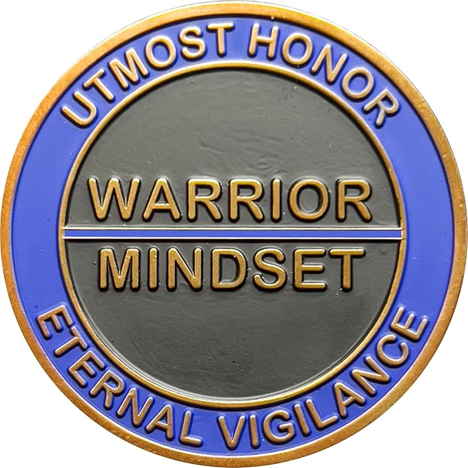 Amazon.com: GL8-004 Warrior Mindset Challenge Coin Thin Blue Line NYPD ...