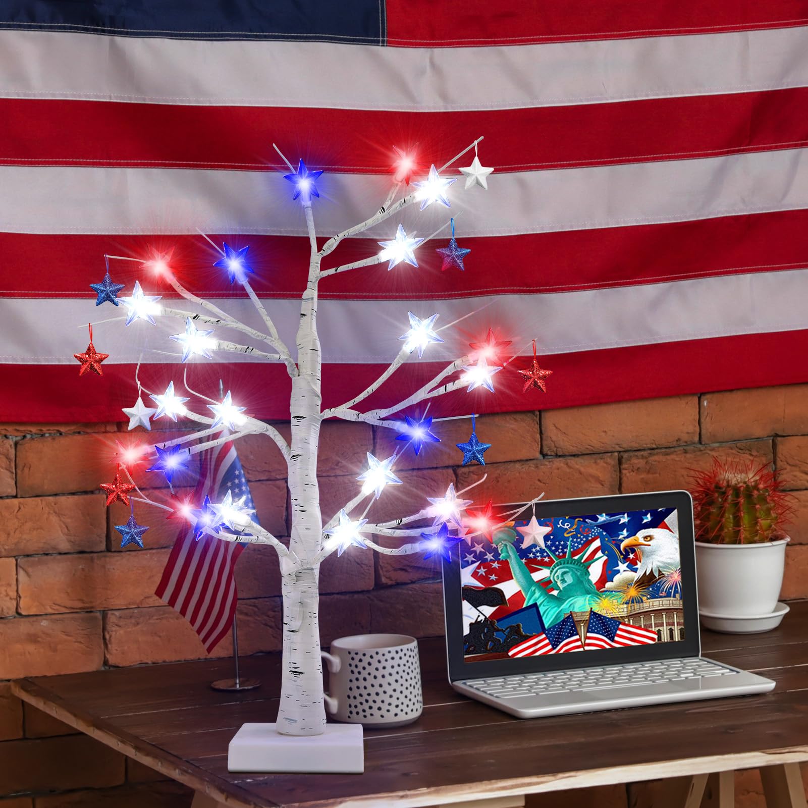 Snapklik.com : 4th Of July Decorations Patriotic Tree Red White And ...
