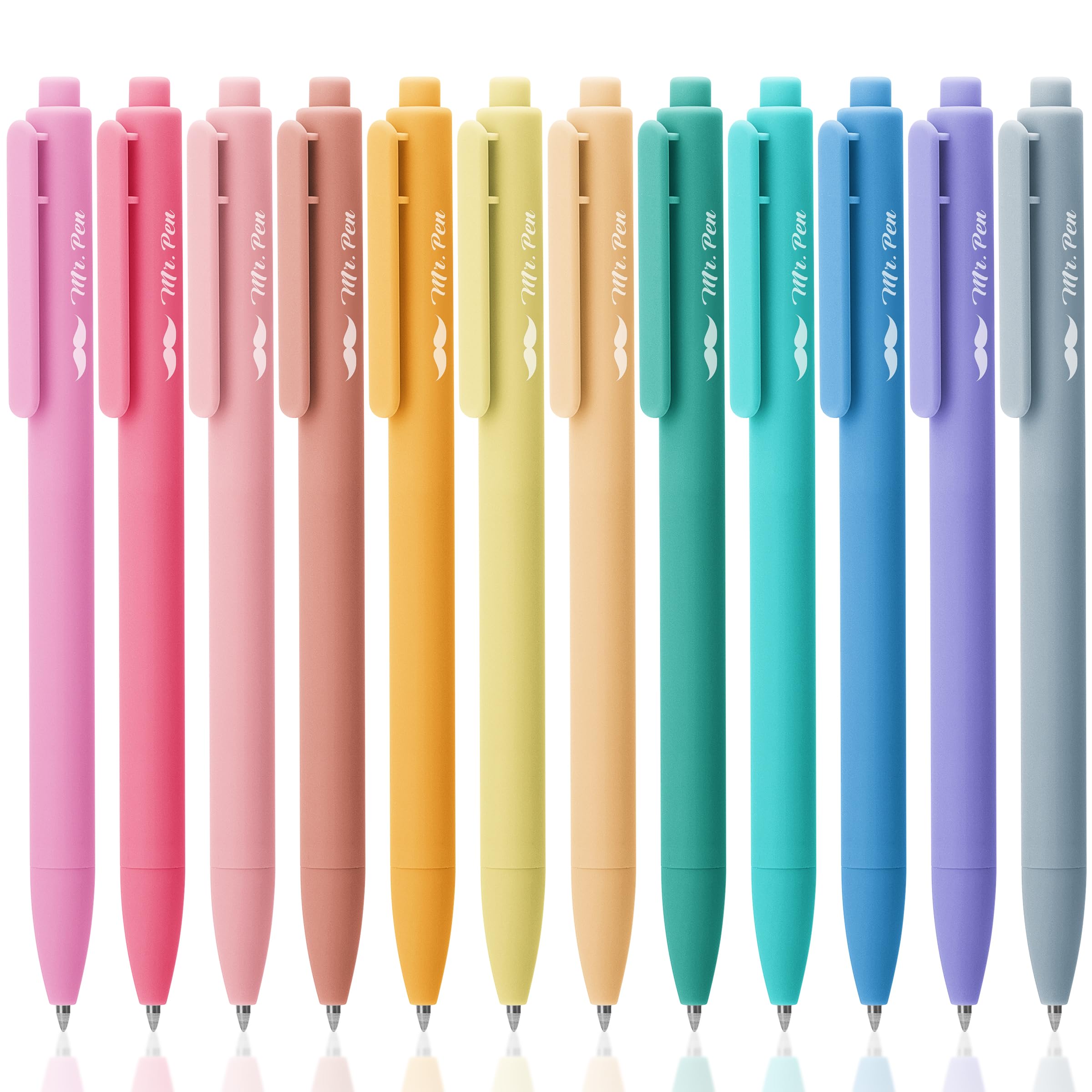 Mr Penretractable Gel Pens 12 Pack Assorted Colors Fast Dry ...