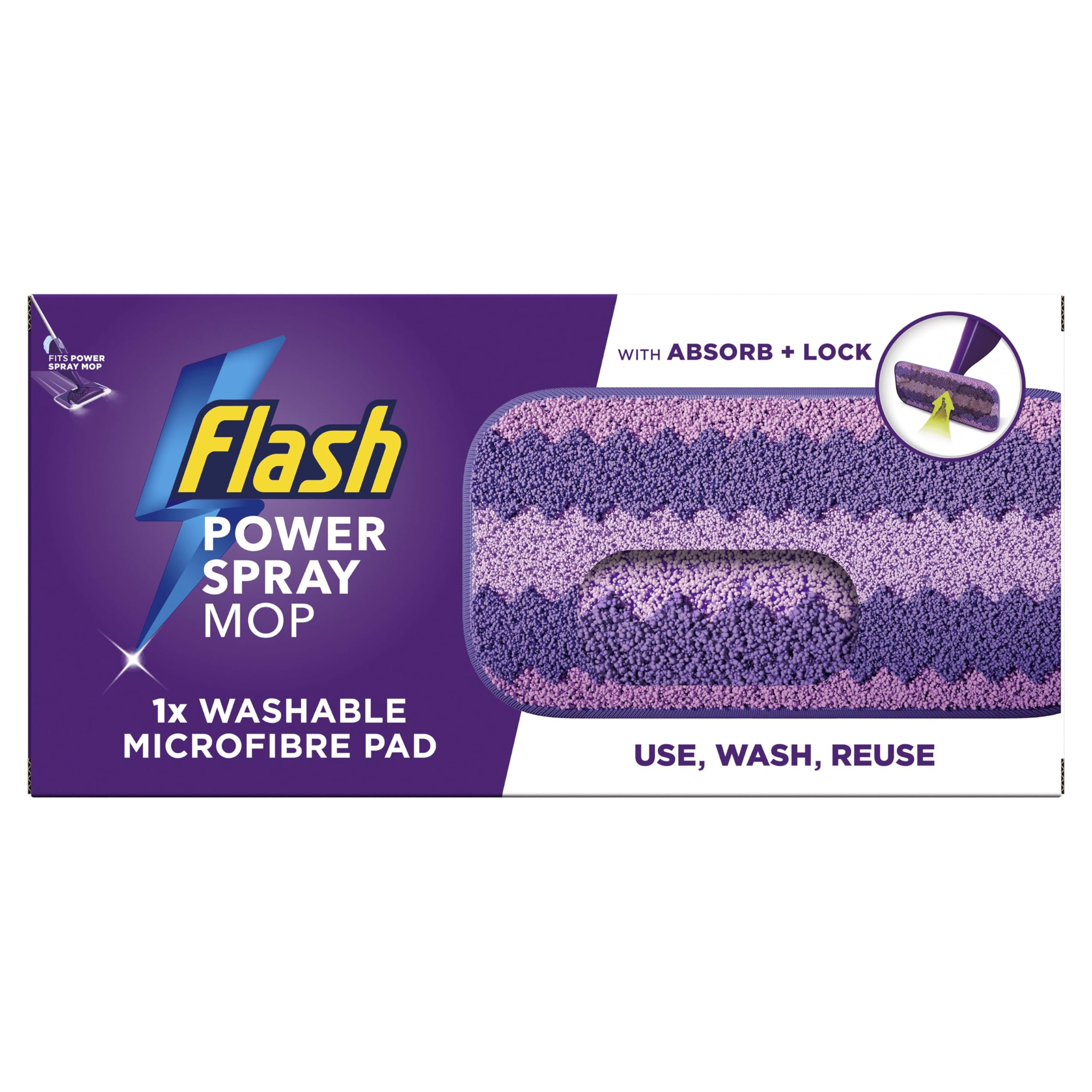 Flash Power Spray Mop Microfibre Cloth - Washable & Reuseable ...
