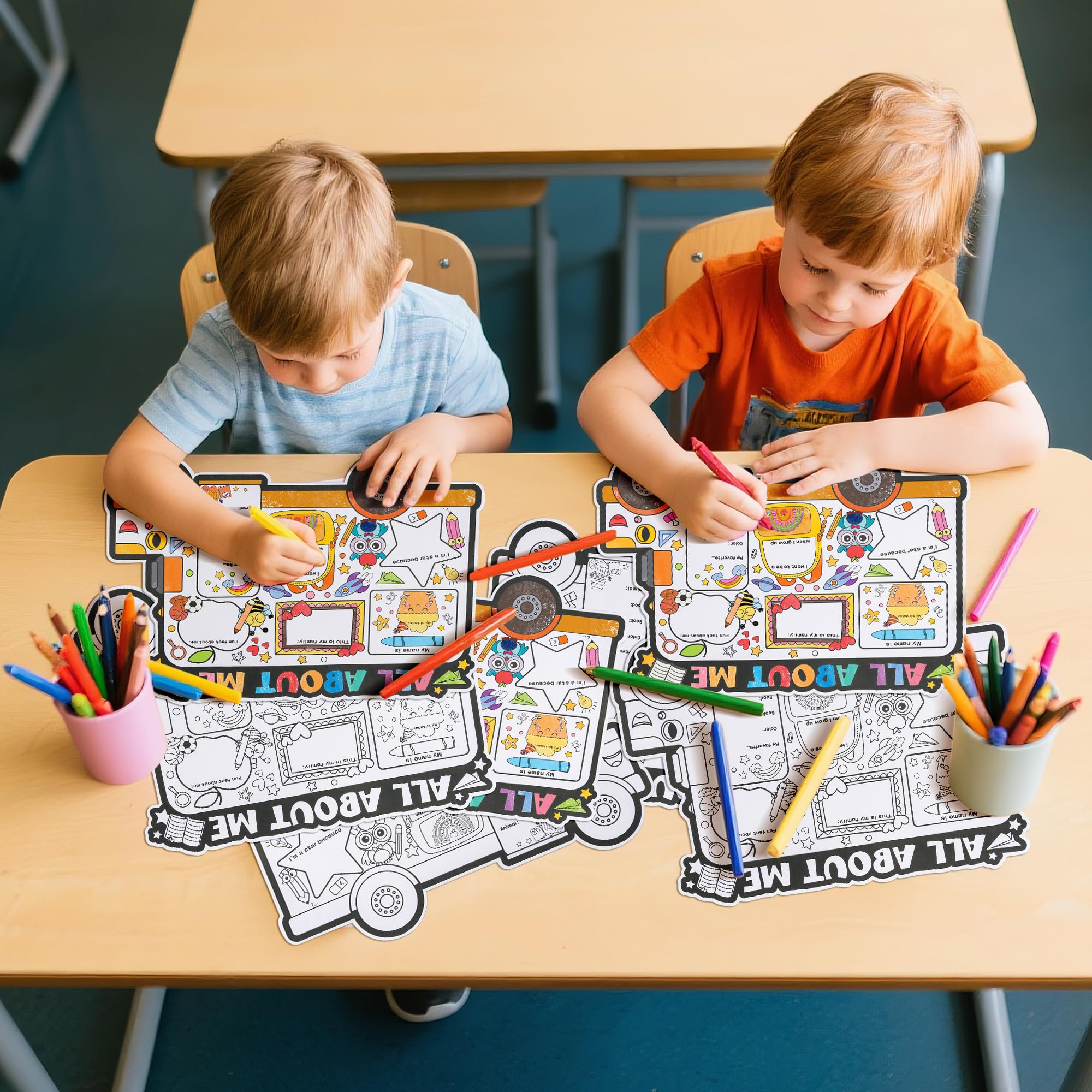 Snapklik.com : All About Me Student Posters - 40Pcs School Bus Read All ...