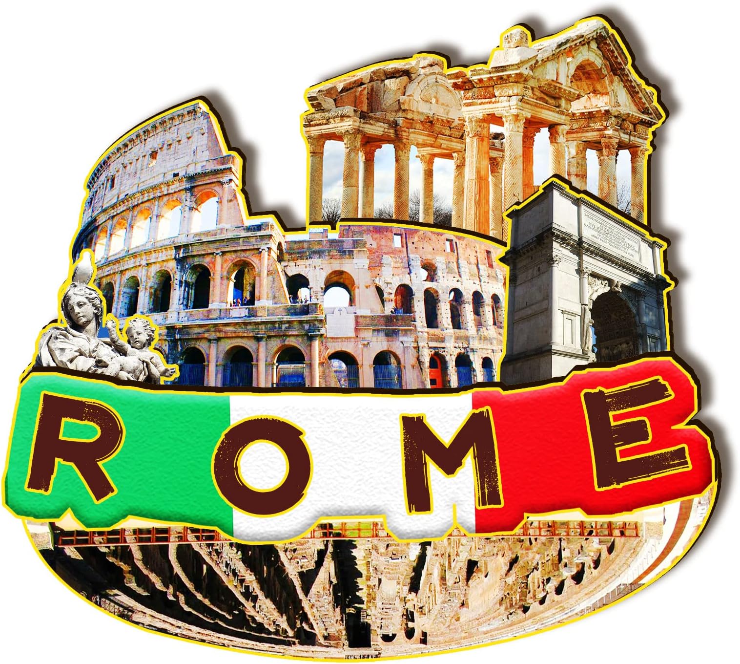 Amazon.com: Rome Italy 3D Roma Colosseum Refrigerator Magnet Tourist ...