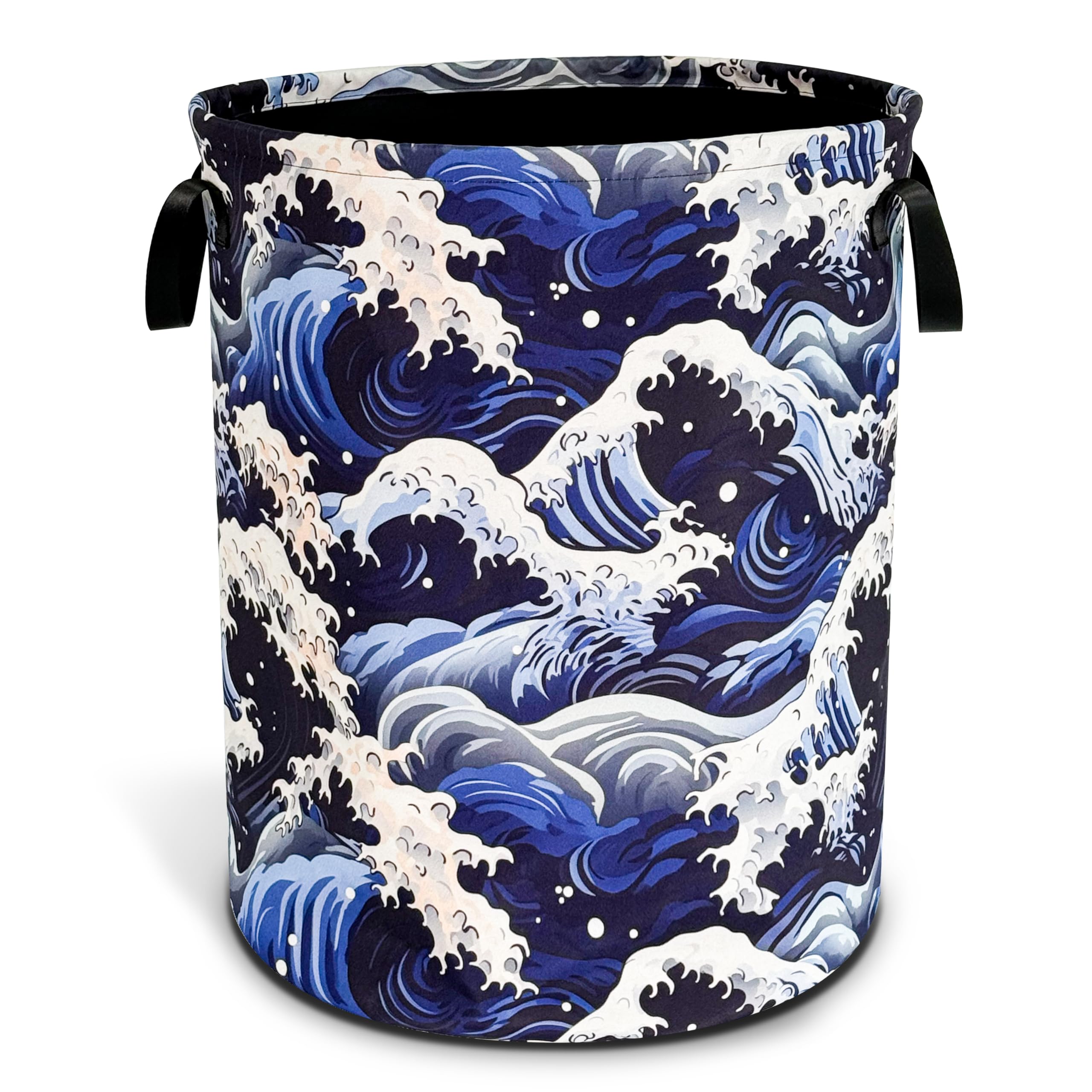 Amazon.com: Ocean Wave Laundry Basket Waves Rolling Foldable Oxford ...