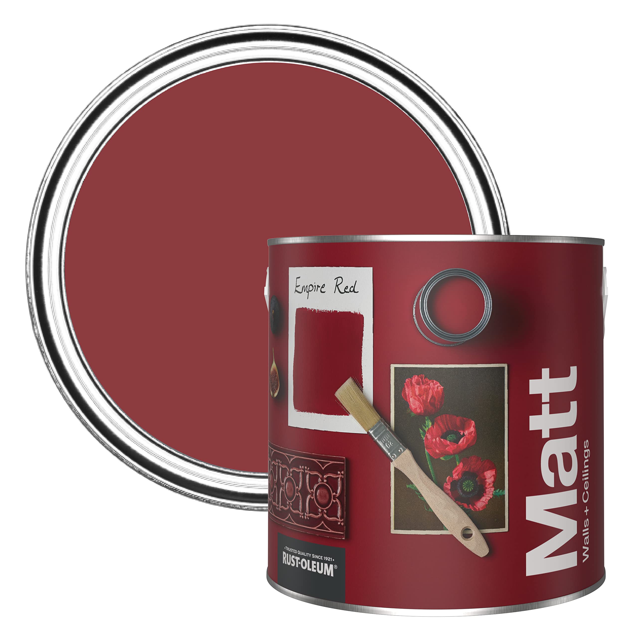 Rust-Oleum Colours Matt Emulsion Wall and Ceiling Paint - Empire Red 2 ...