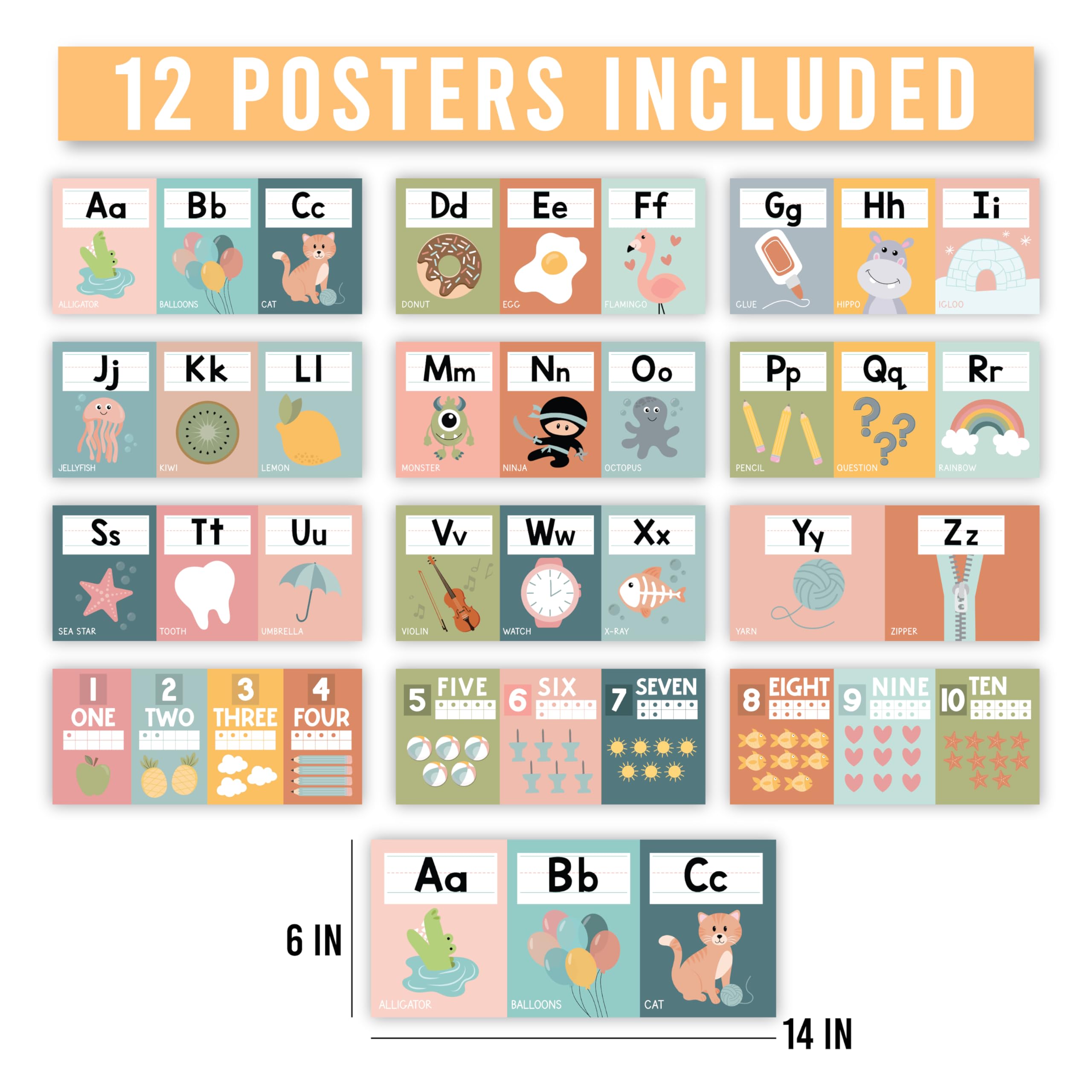 Snapklik.com : Alphabet For Classroom Wall - ABC Letters And Numbers ...