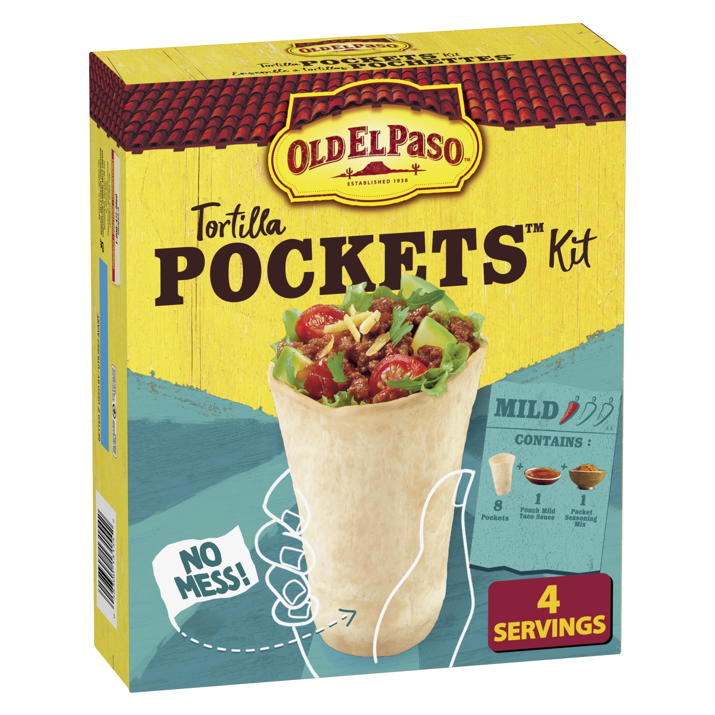 Old El Paso Tortilla Pockets Dinner Kit, Box Includes 8 Tortilla ...