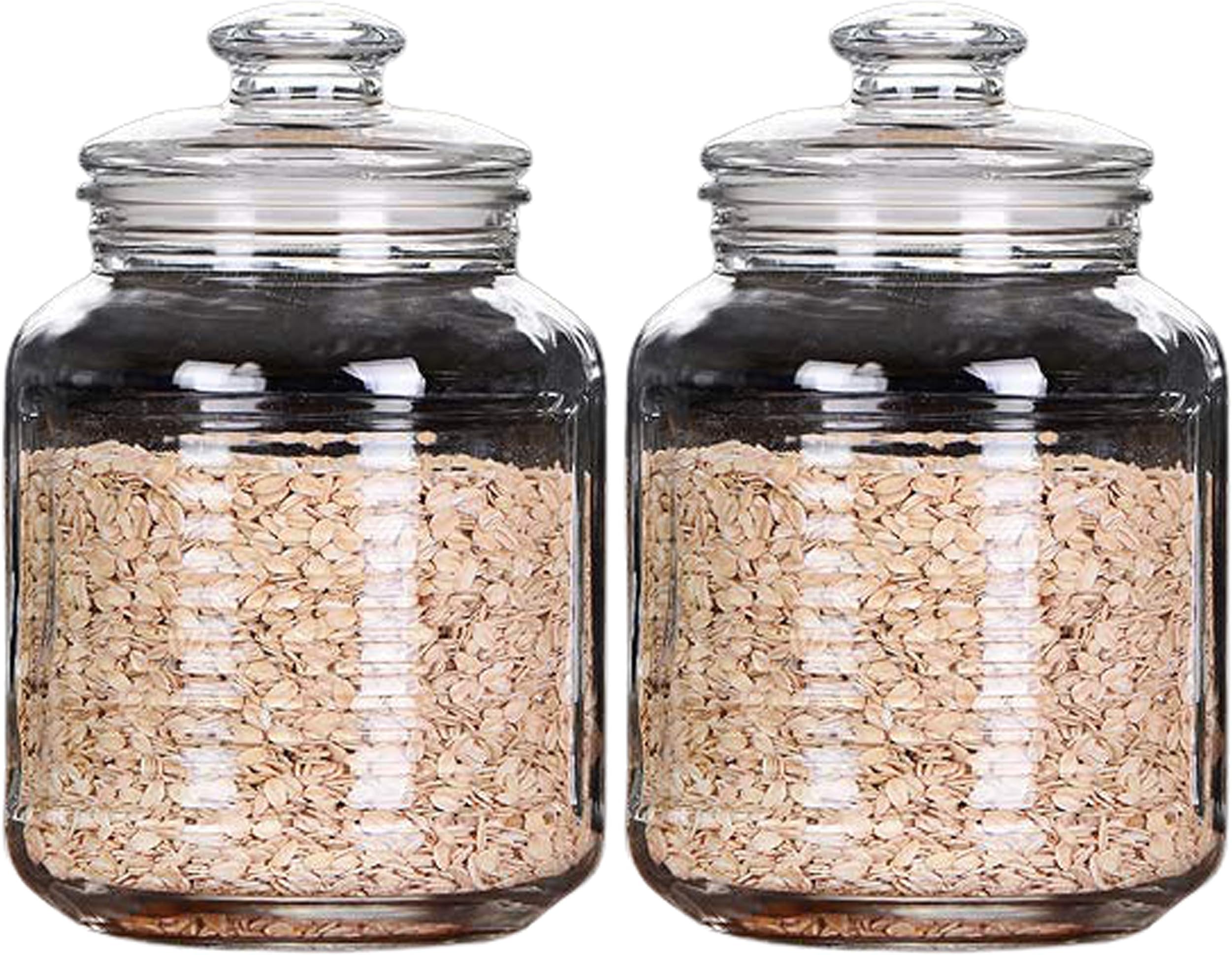 shreenath craft Glass Jar Set - 2300ml, 2 Pieces, Clear : Amazon.in ...