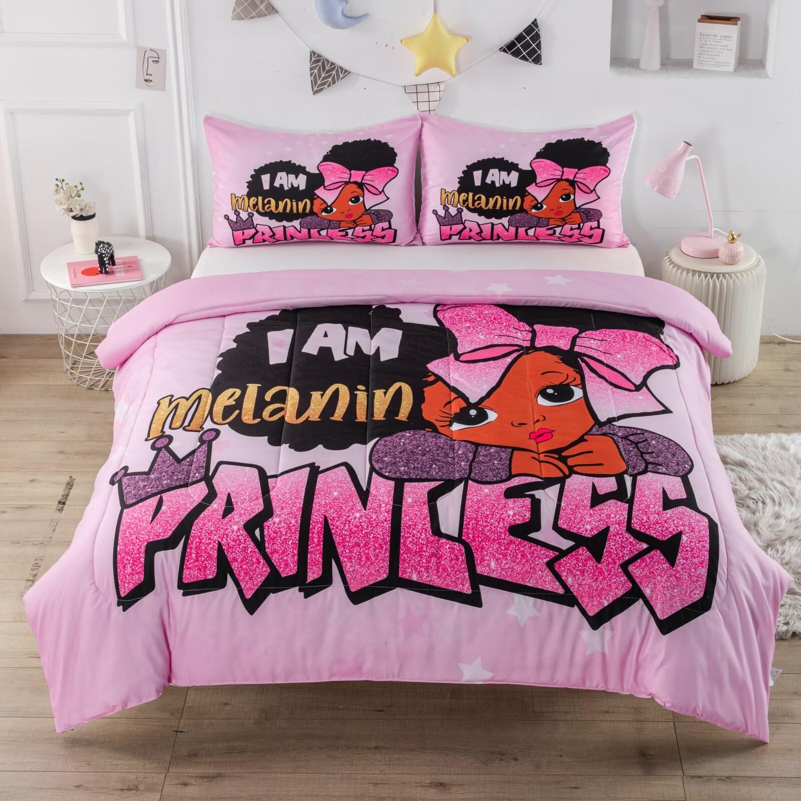 Amazon.com: CKOU CCOO Black Girl Magic Comforter Set,Full Bed Comforter Sets for Girls,African ...