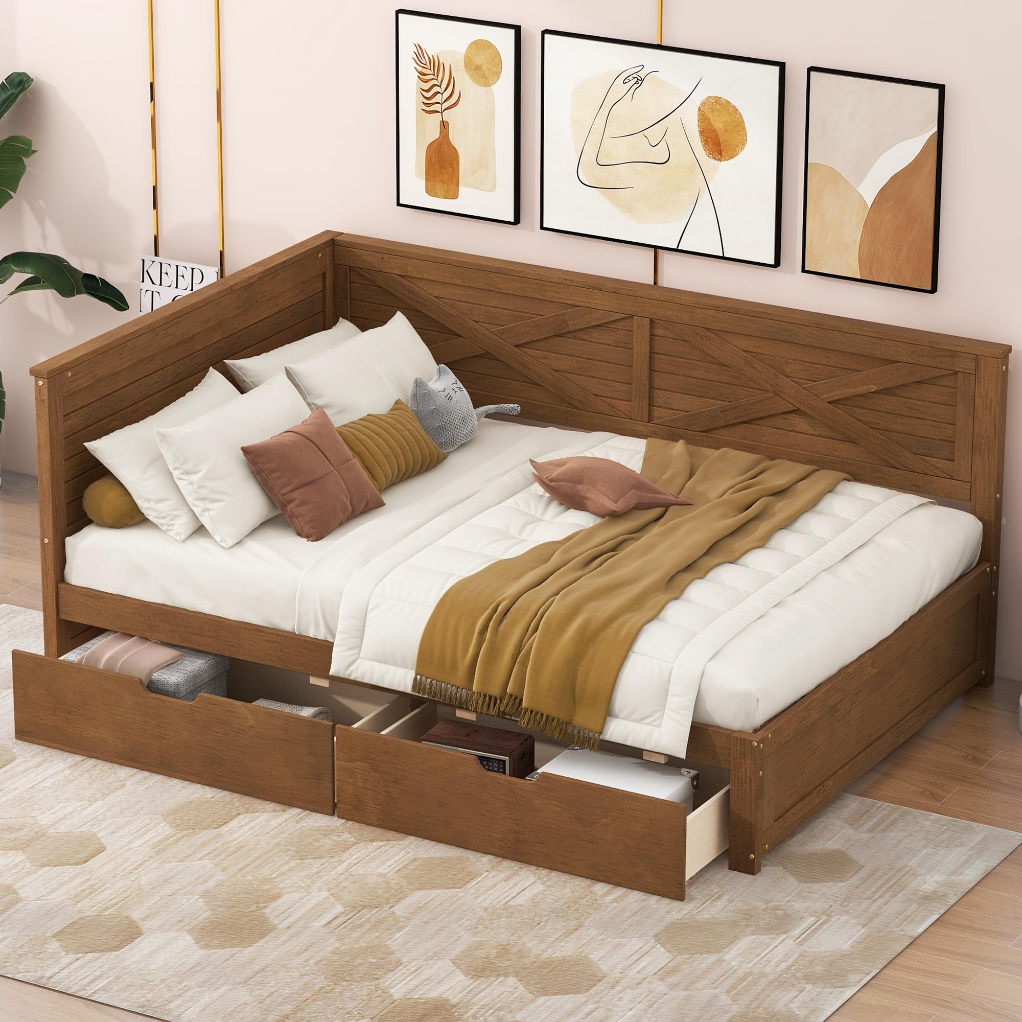 Amazon.com: Ball & Cast Twin Size Daybed with Storage Drawers, Wooden ...