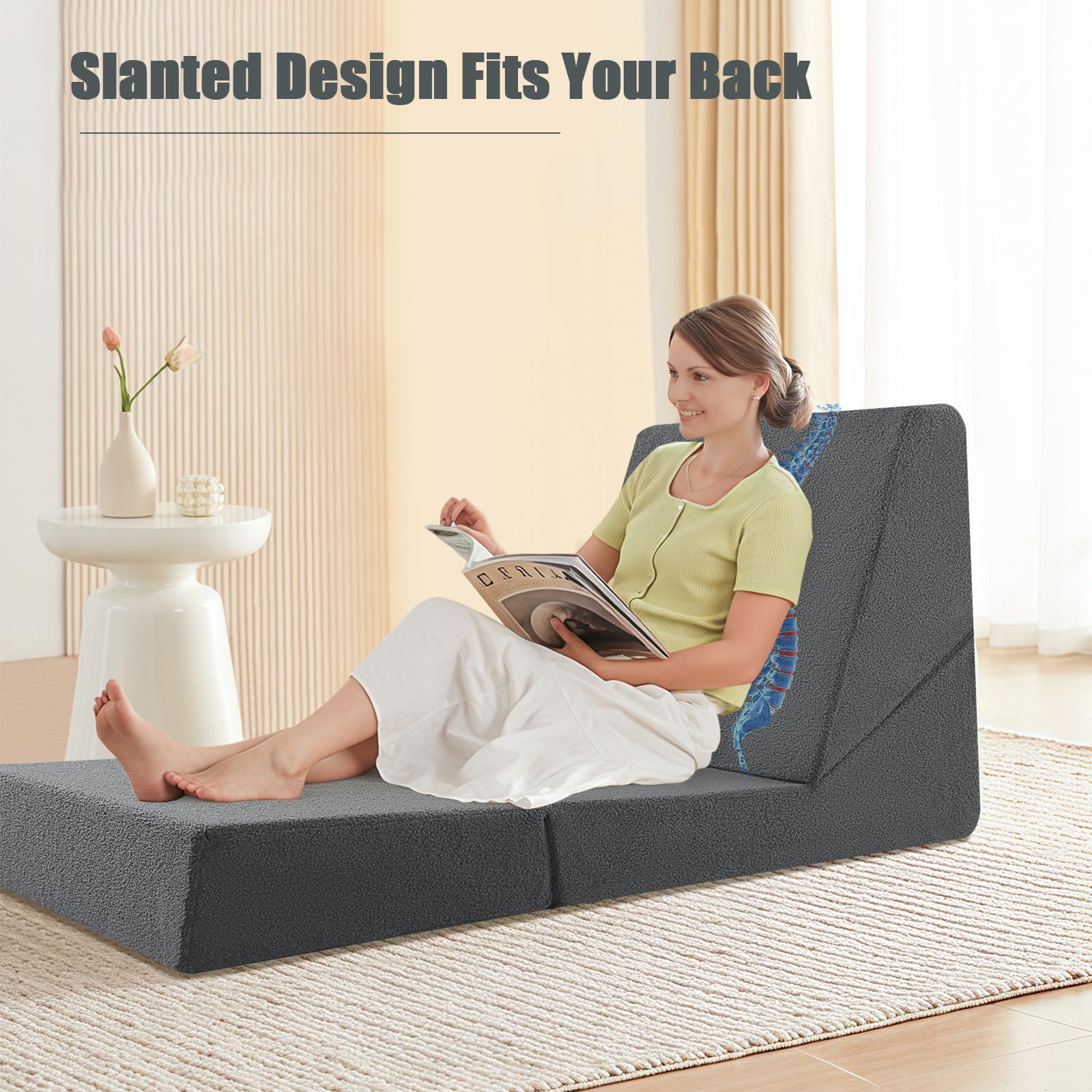 Snapklik.com : Foldable Futon Chair Sleeper For Adults, Sofa Bed ...