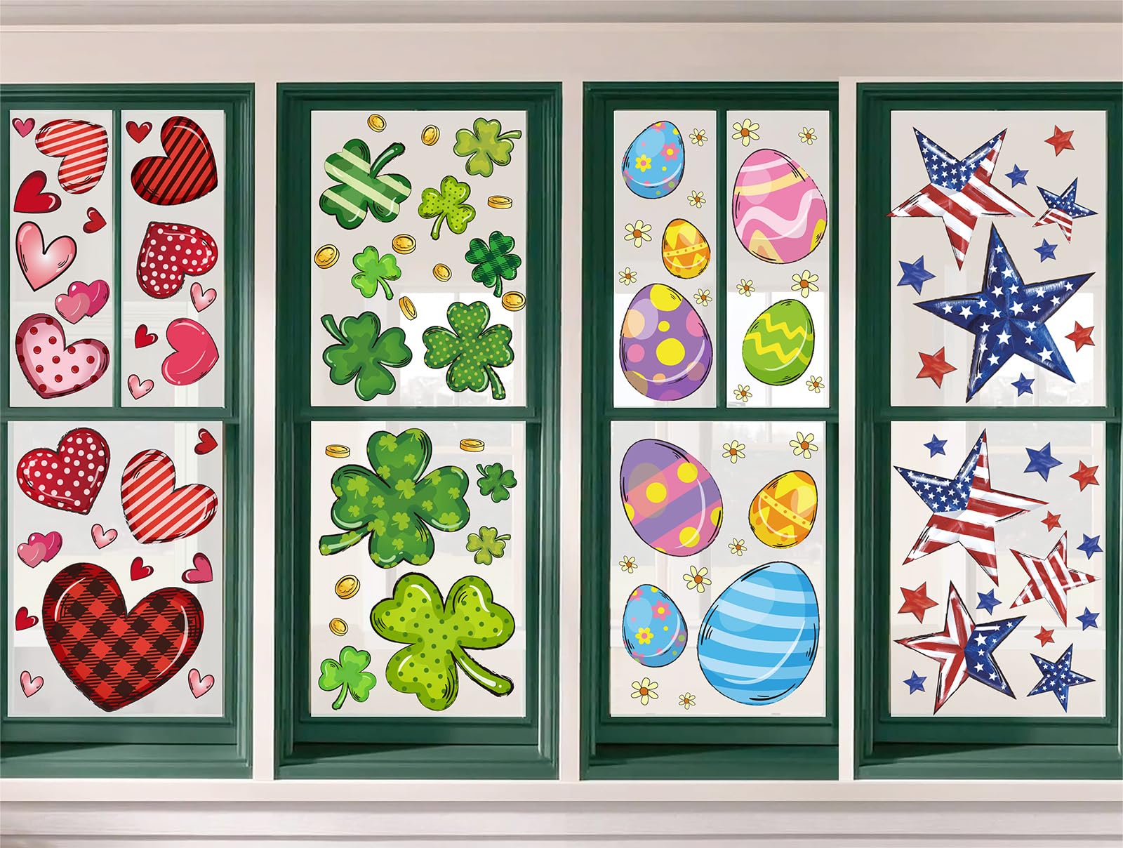 Amazon.com: JarThenaAMCS 18 Sheets Valentines Day Window Cling Set St ...