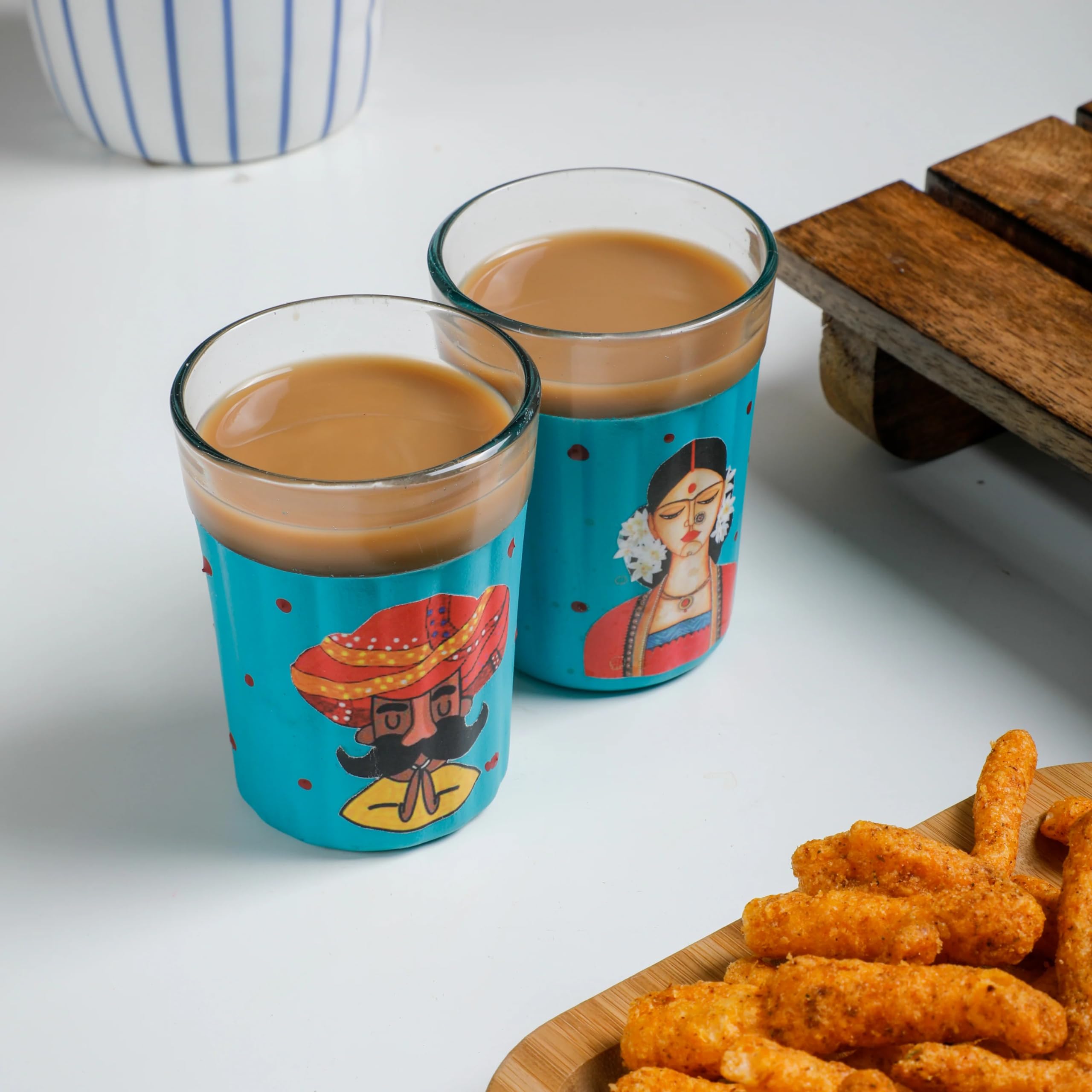 Ethnic Tea Glasses Home Decor Desi Favors Hand Painted Indian Chai ...