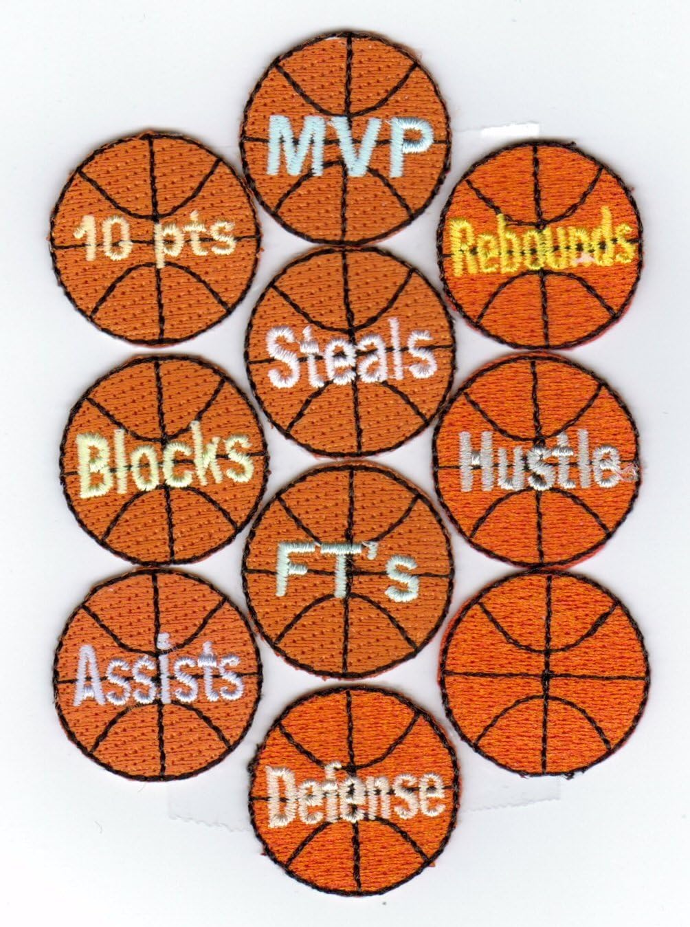 Amazon.com: Basketball Award Patches 2 x 10-Packs (20 Patches) Design ...