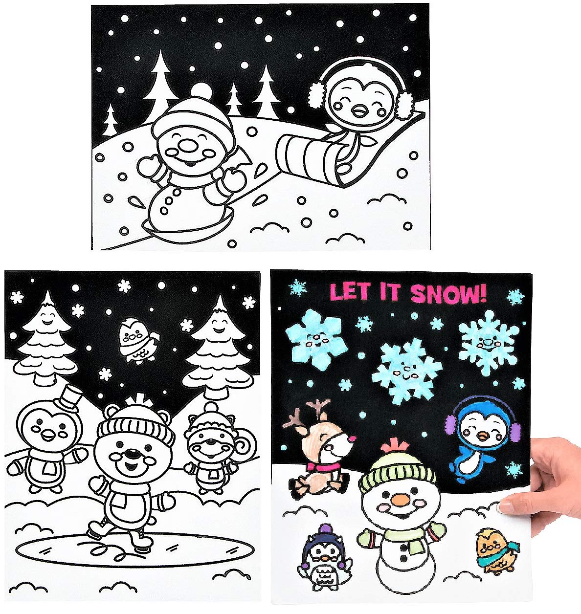 Buy Christmas Holidays Winter Fuzzy Velvet Color Your Own Posters For Kids 3pcs Set 8 1 2 X buy-christmas-holidays-winter-fuzzy-velvet-color-your-own-posters-for-kids-3pcs-set-8-1-2-x