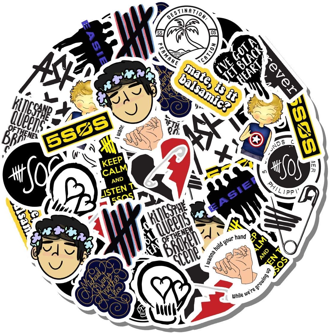 Amazon.com: 20 PCS Stickers Pack Grey Aesthetic Anatomy Vinyl Colorful ...