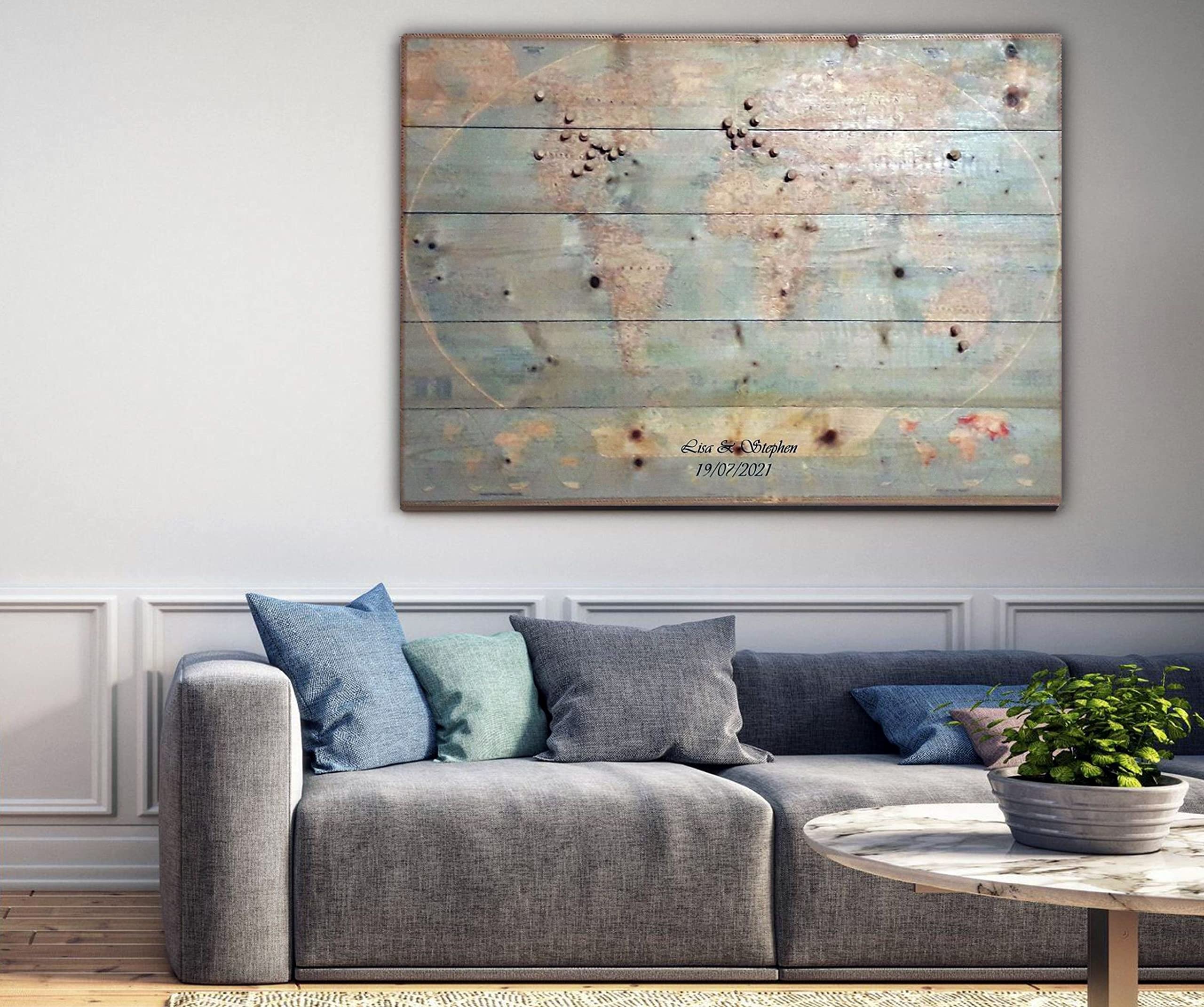 Push Pin World Map Wood World Map Rustic World Map | Desertcart OMAN