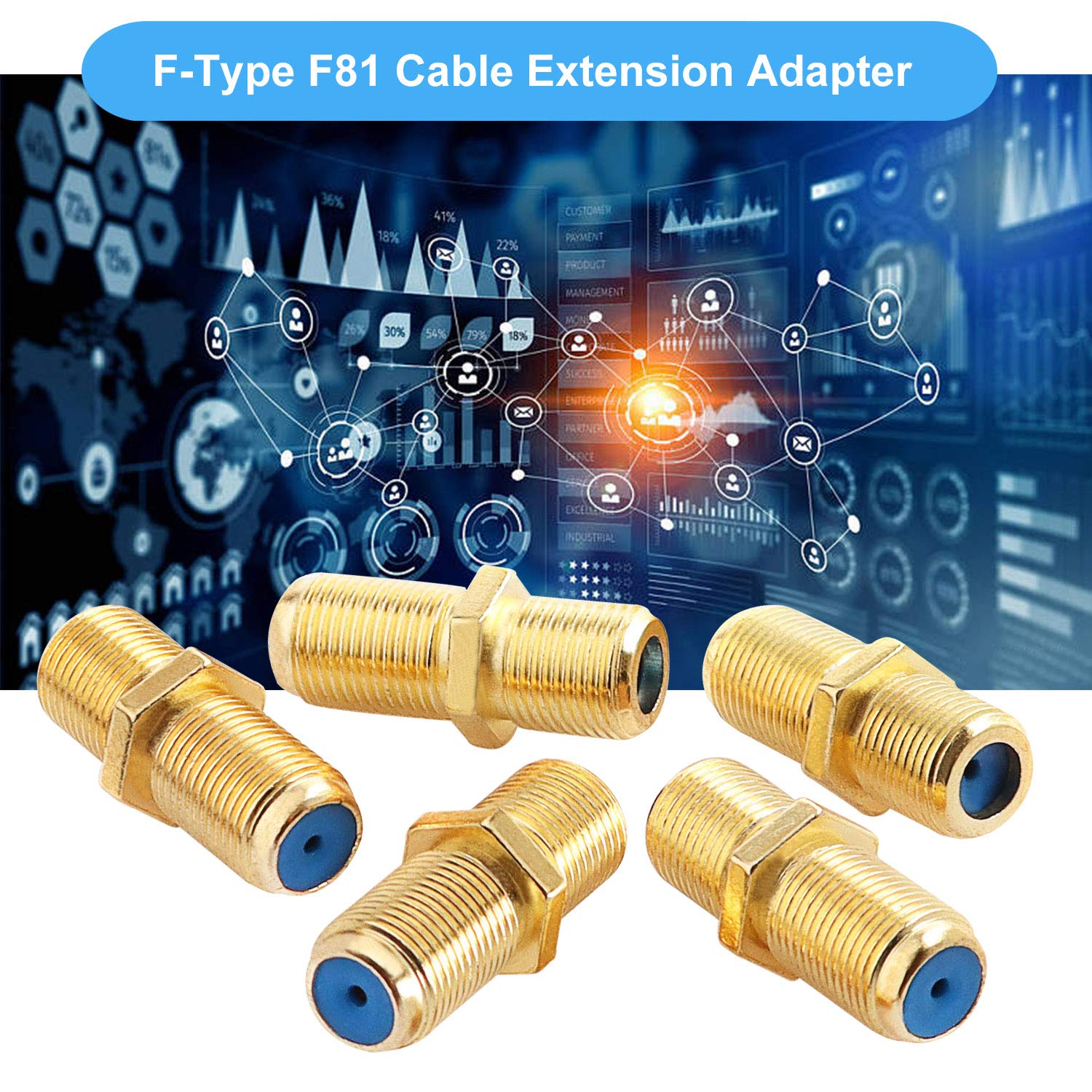 Cable Extension Adapter F81 Coaxial Cable Couplers - 50 Pack Of Female ...