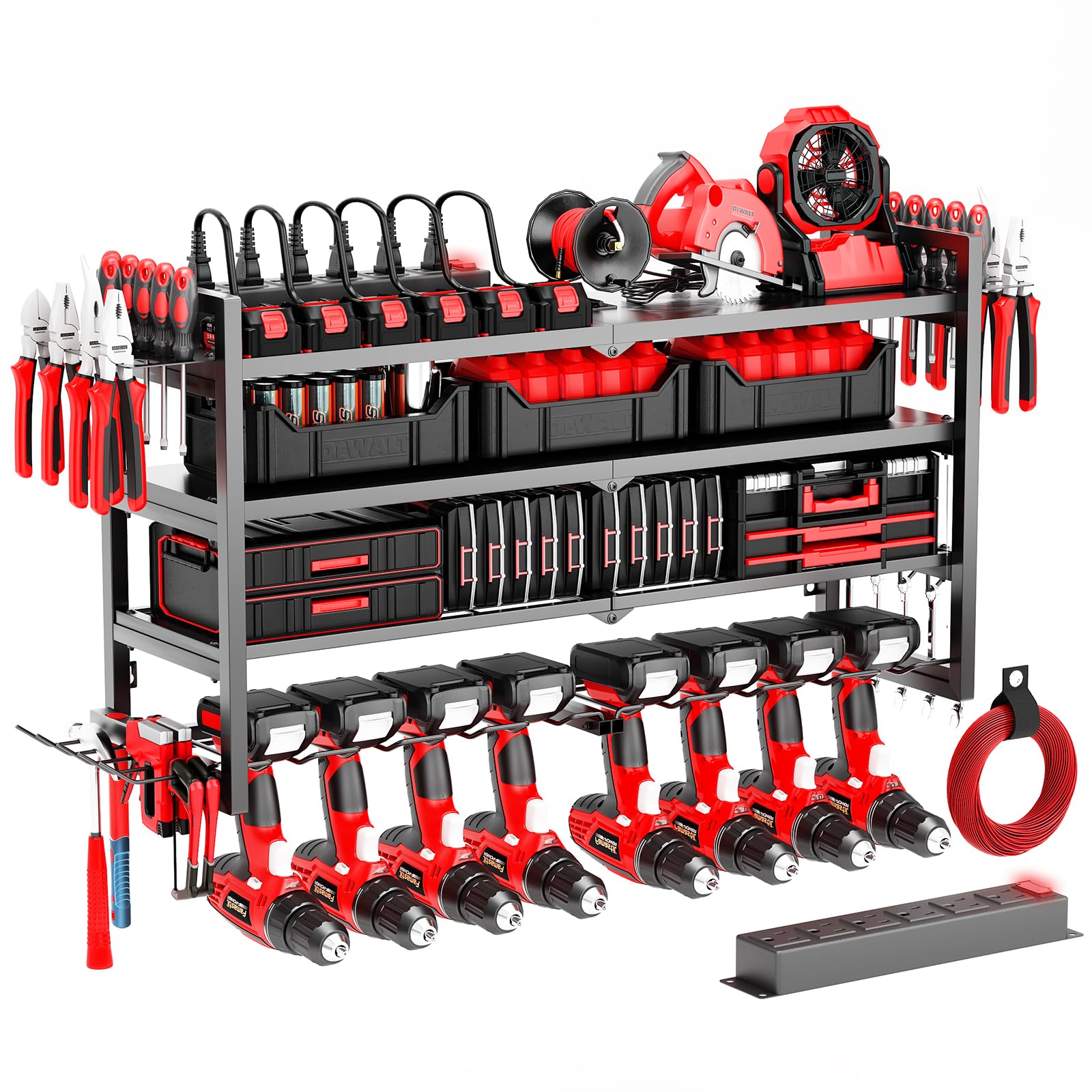 Amazon.com: ZIECUKU Power Tool Organizer Wall Mount with Charging ...