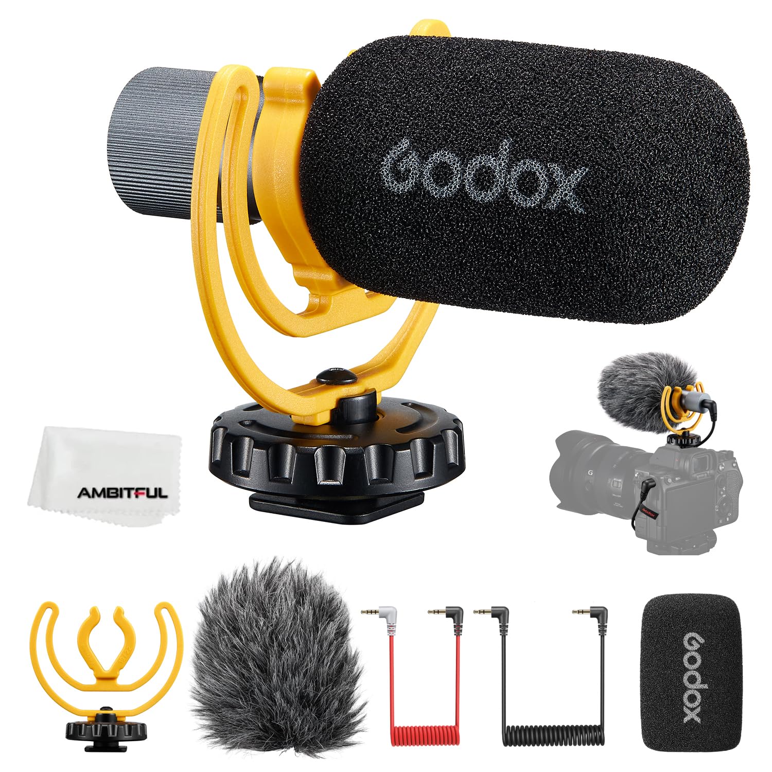 GODOX VS-Mic Universal Video Microphone with Shock Mount, Deadcat ...