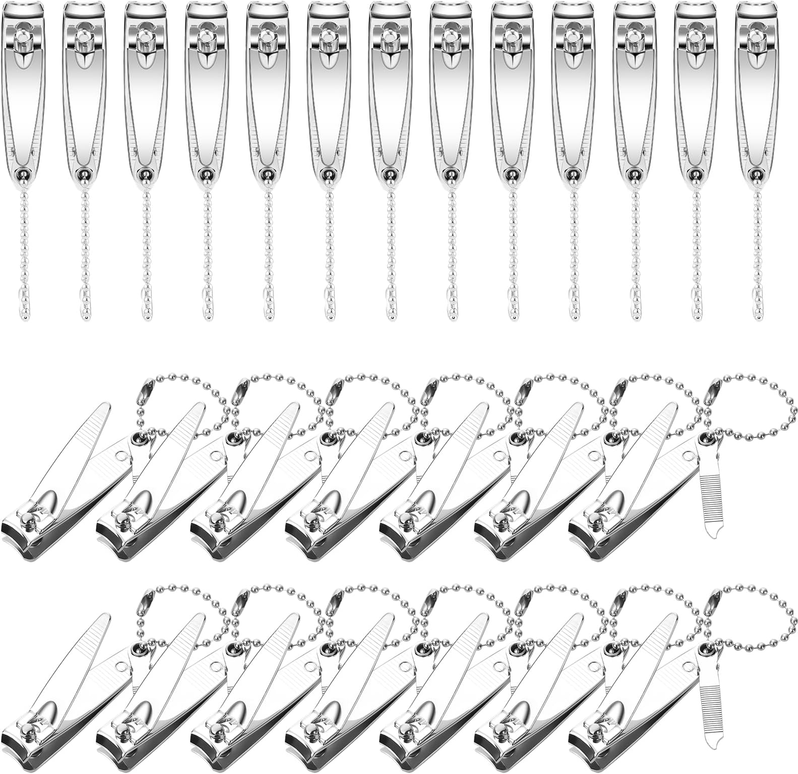 Amazon.com : 30 Pieces Nail Clippers Flat Toenail Clippers Stainless ...