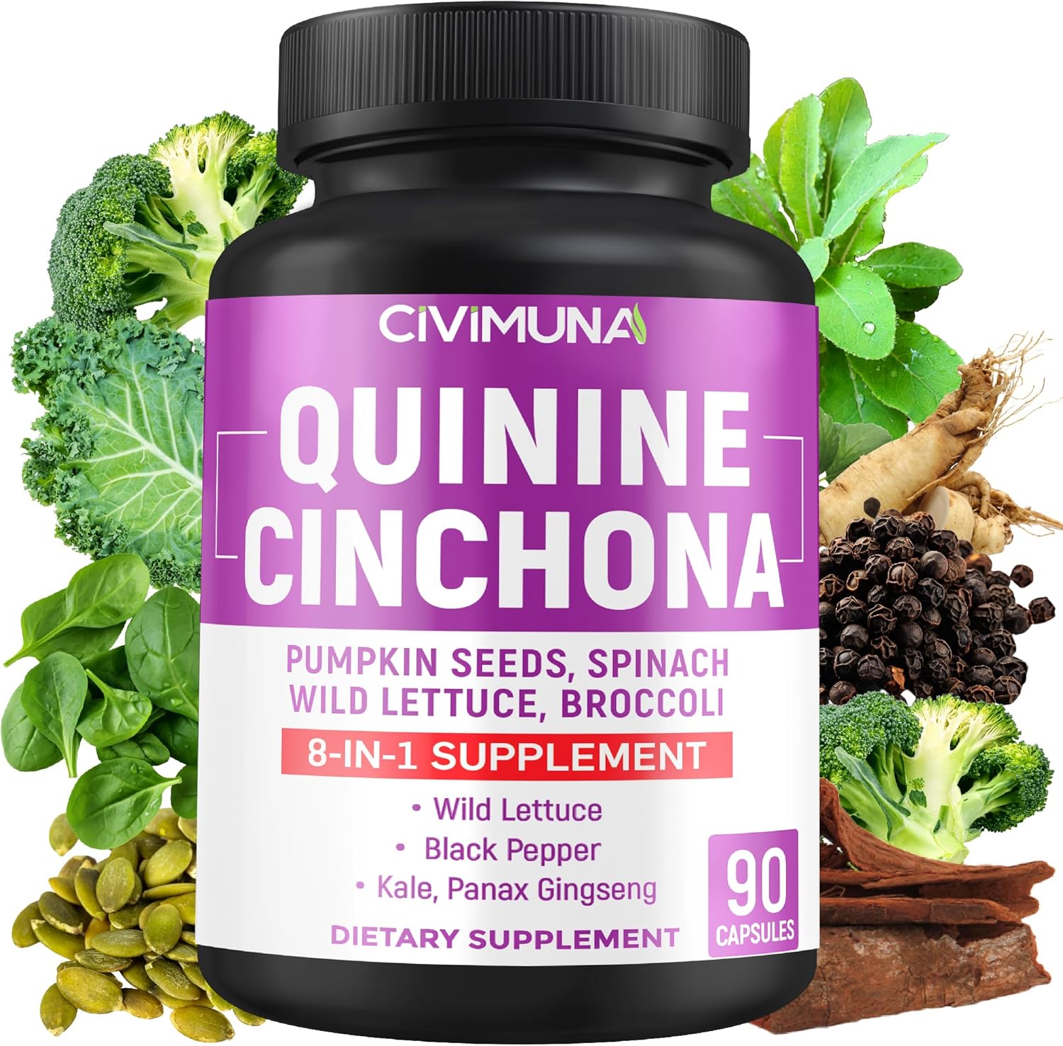 Amazon.com: CIVIMUNA Quinine Cinchona Bark Capsules with Quinine ...