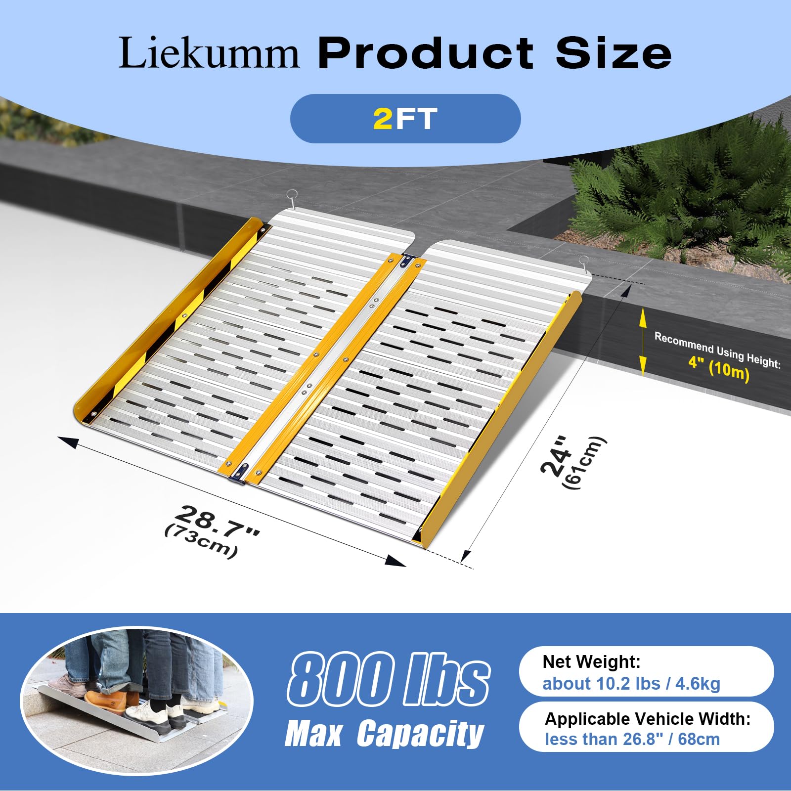 Snapklik.com : Portable Wheelchair Ramp,600LBS Capacity,Prevent ...
