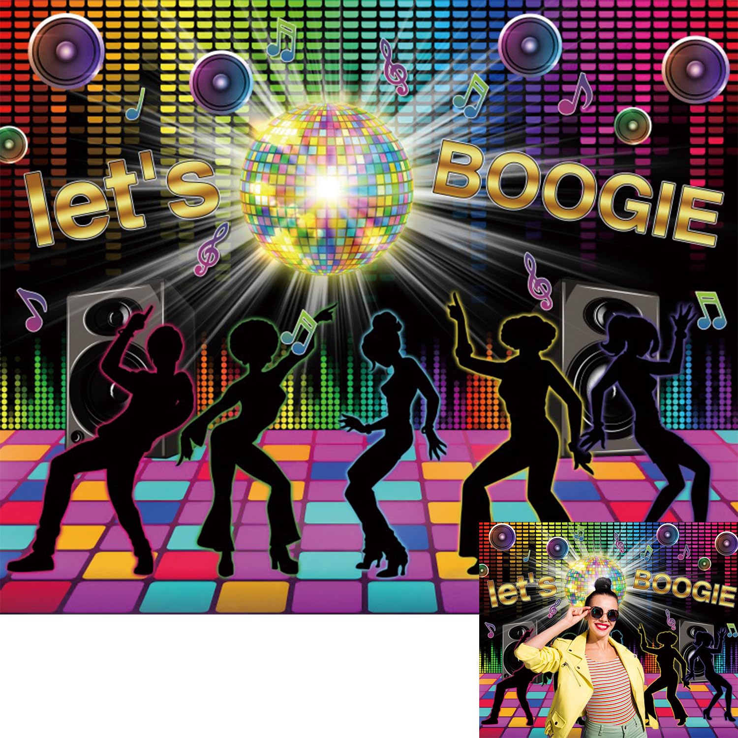 Happy Birthday Sign 70s 80s 90s Disco Fever Backdrop - Large Fabric ...