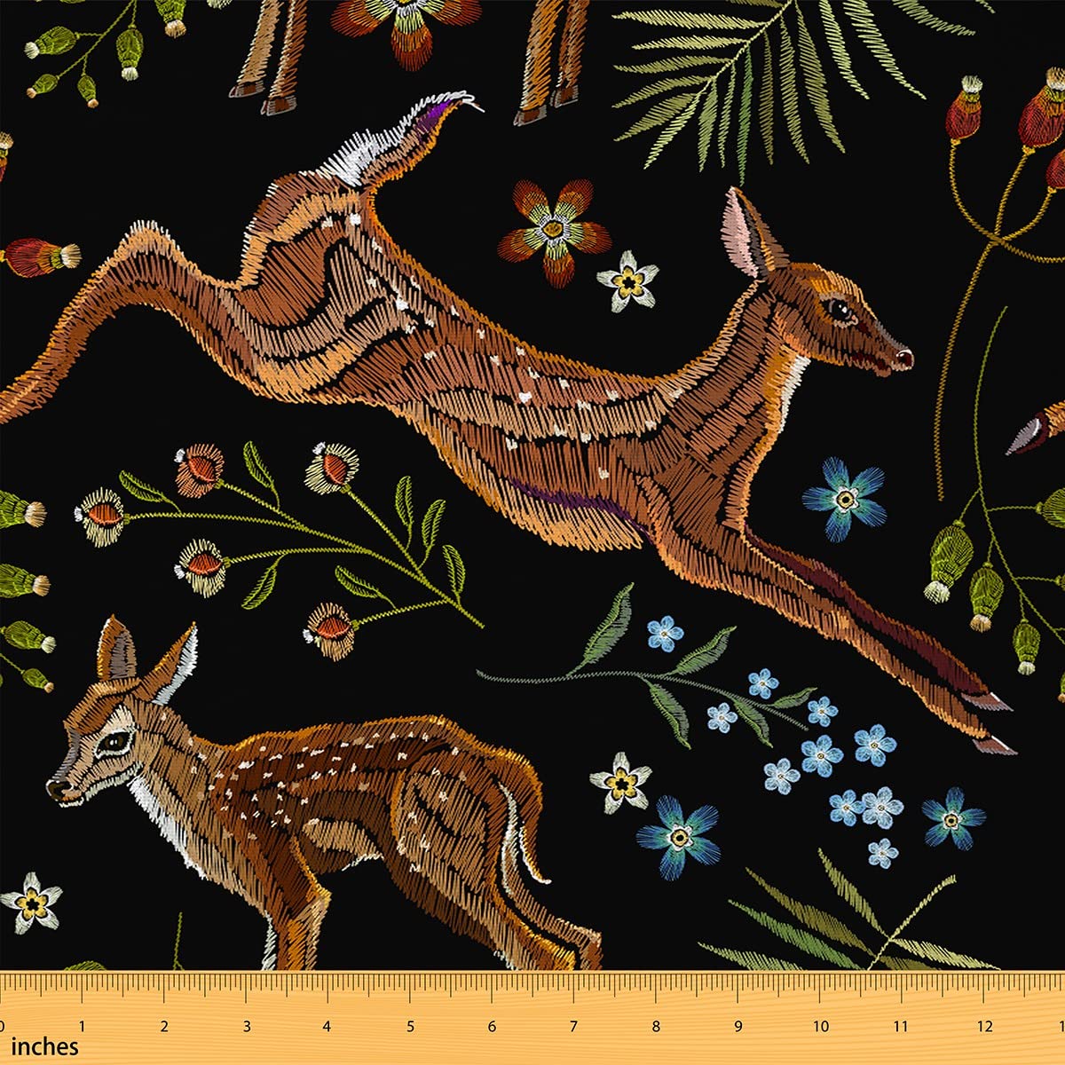 Amazon.com: Cute Deer Fabric by The Yard Lovely Cartoon Wild Animal ...