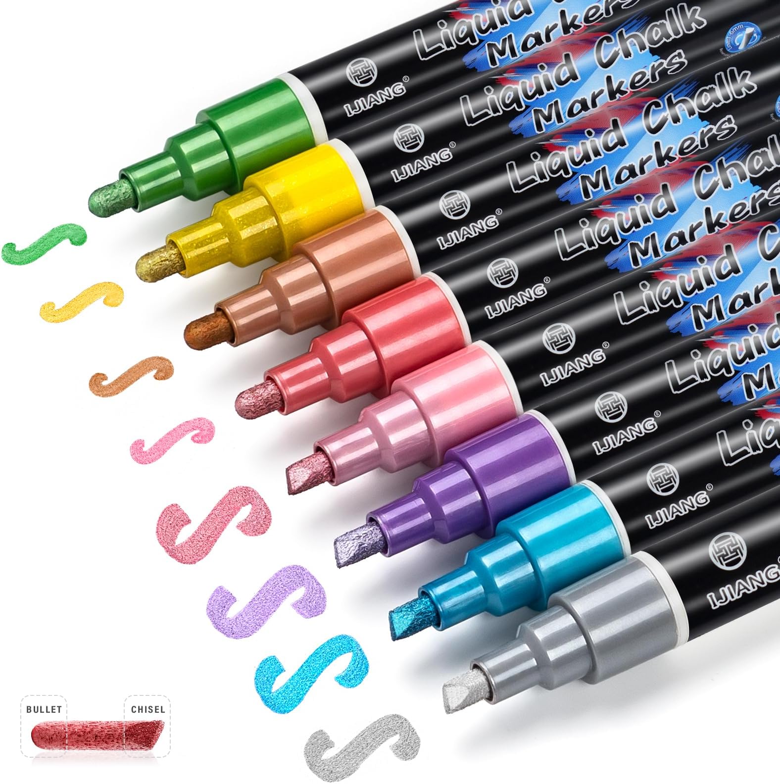 Amazon.com: CHALKY CROWN Bold Chalk Markers - Dry Erase Marker Pens ...
