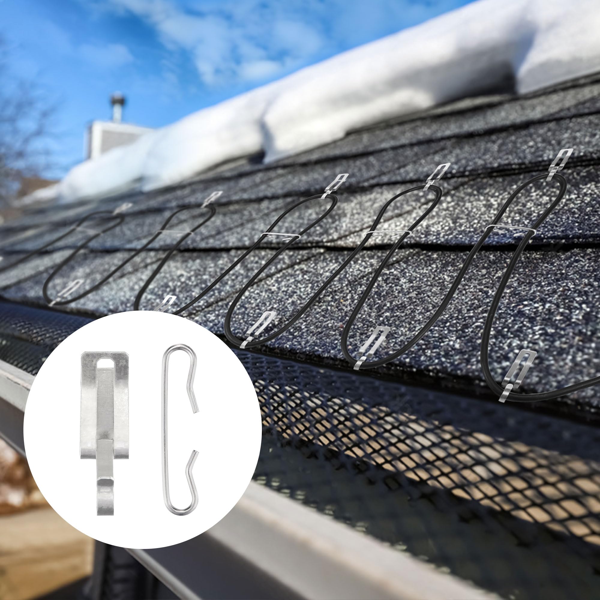 Snapklik.com : 90pcs Heat Cable Roof Clips De Icing Cable Clips And ...
