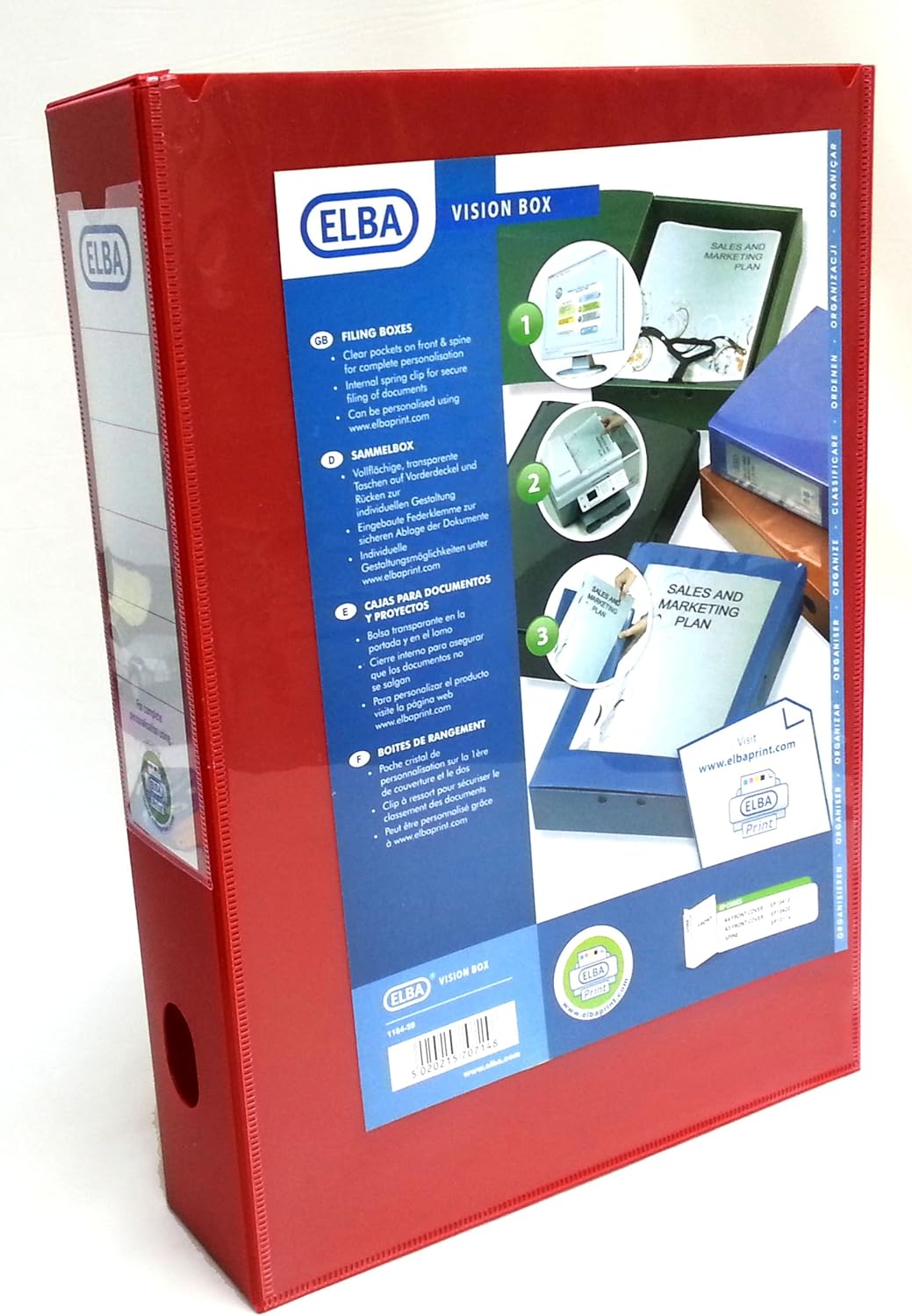 Amazon.com : Elba Vision Box RED Filing Box Full Presentation Cover ...